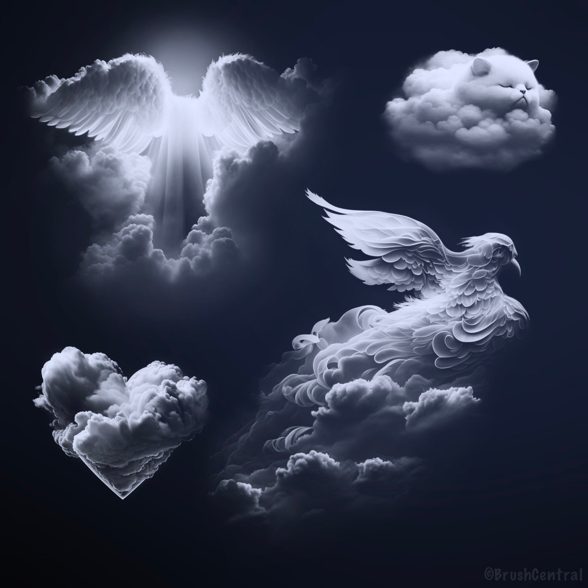 Cloud Stamps for Procreate Easy Fluffy Clouds - Etsy