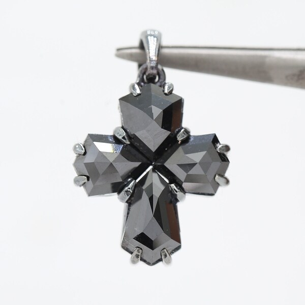 Black and White Diamond Cross - Etsy