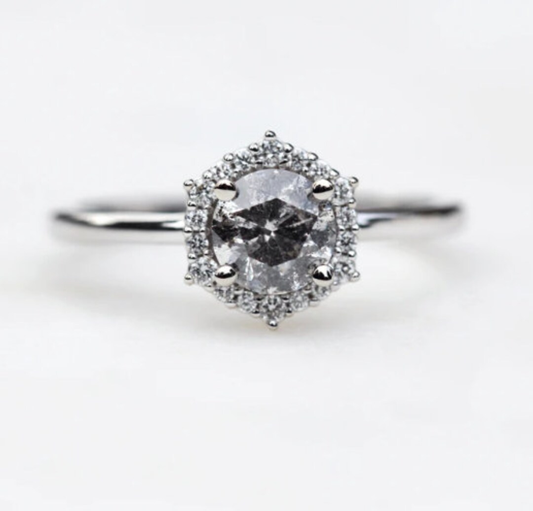 Salt and Pepper Diamond Ring, Round Salt and Pepper Diamond Ring ...