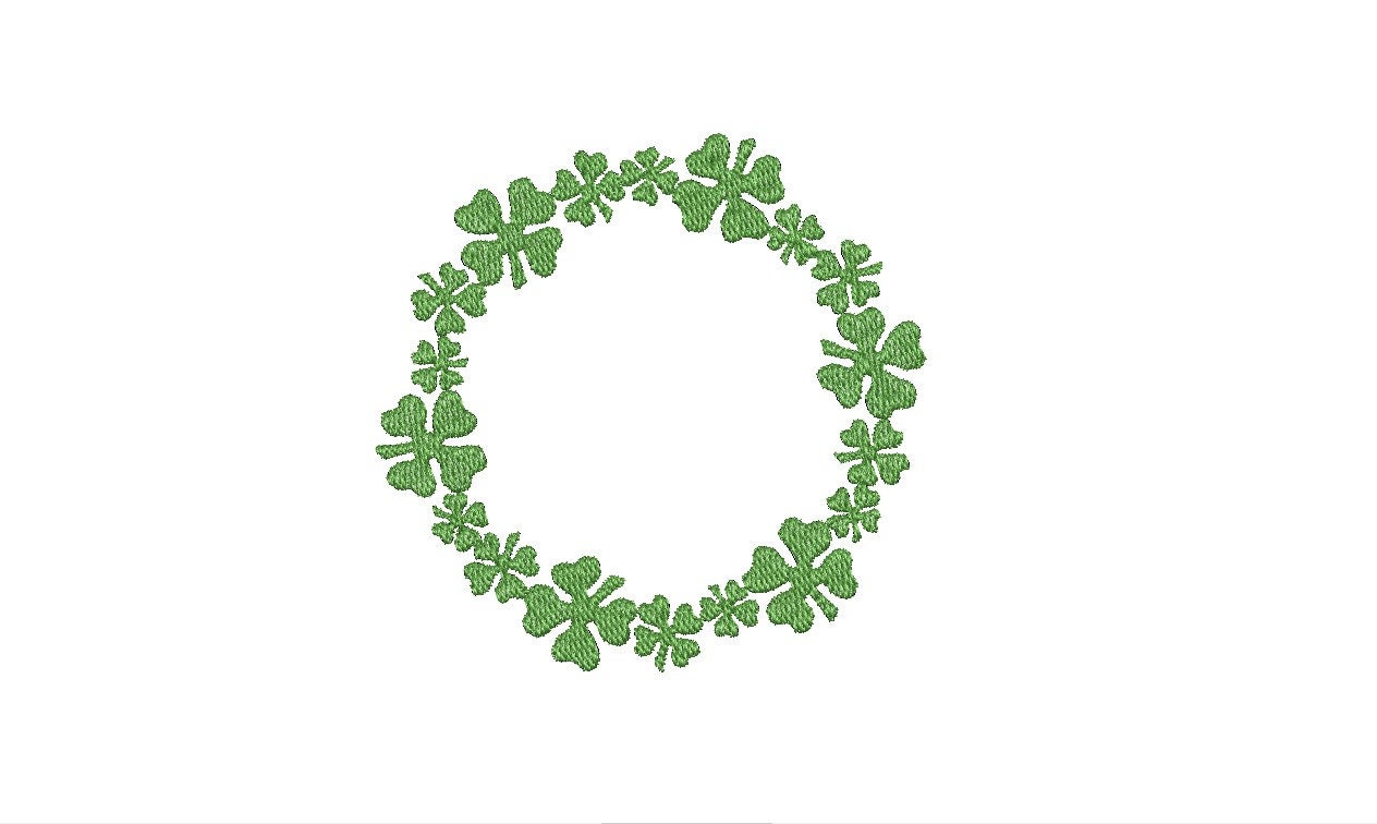 Shamrock Circle Border for Monogramming in a 4X4 Hoop - Etsy