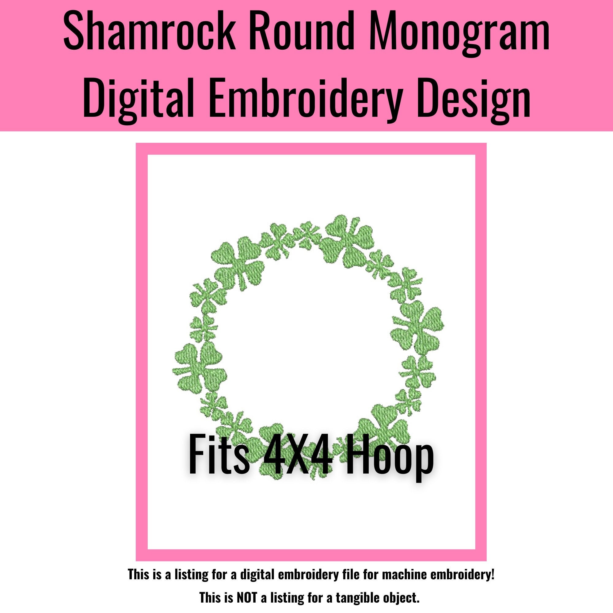 Shamrock Circle Border for Monogramming in a 4X4 Hoop - Etsy