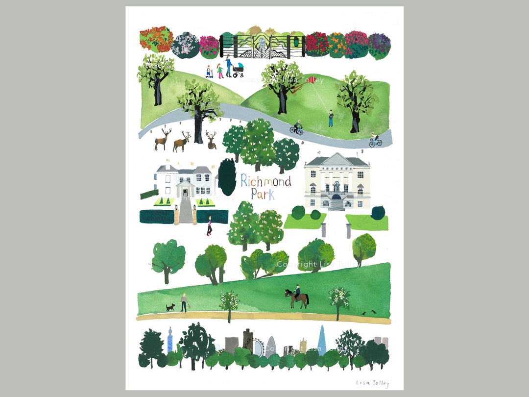 Impresión Giclee de Bellas Artes de Richmond Park. Richmond Upon Thames ...