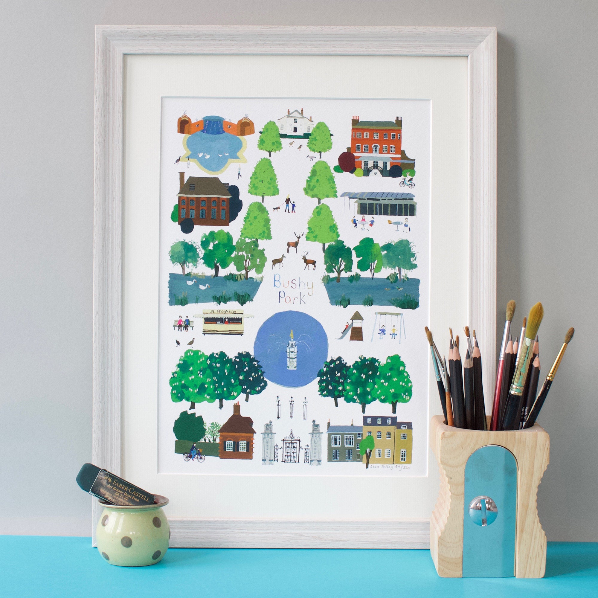 Bushy Park Print, Illustrated by Lisa Tolley Fine Art Quality ...