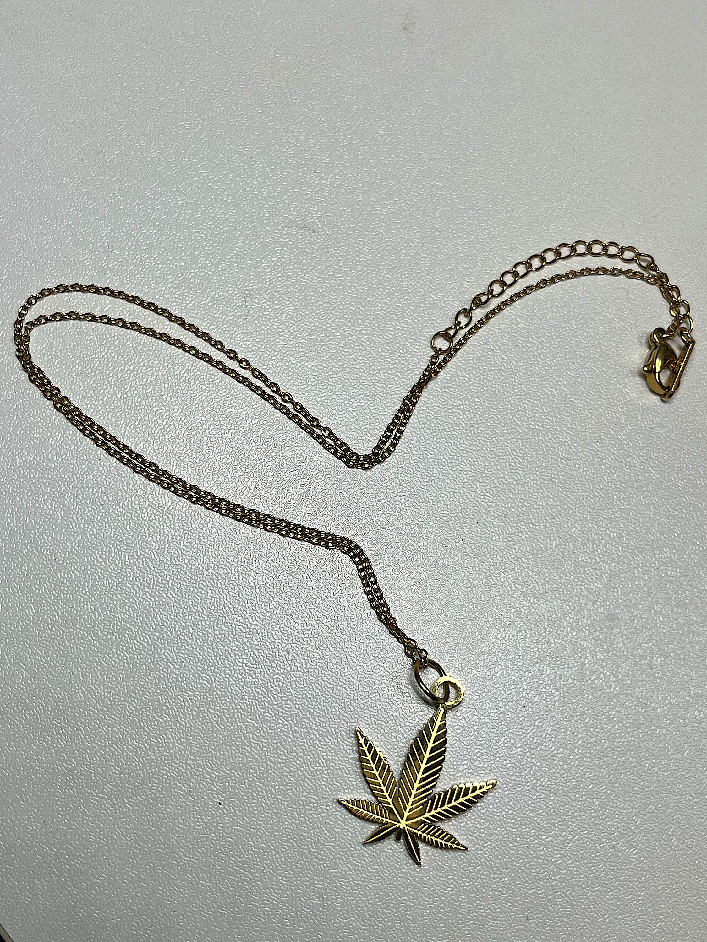 14k 18k Gold Plated Weed Chain Comes With Free Stoner Department Patch ...