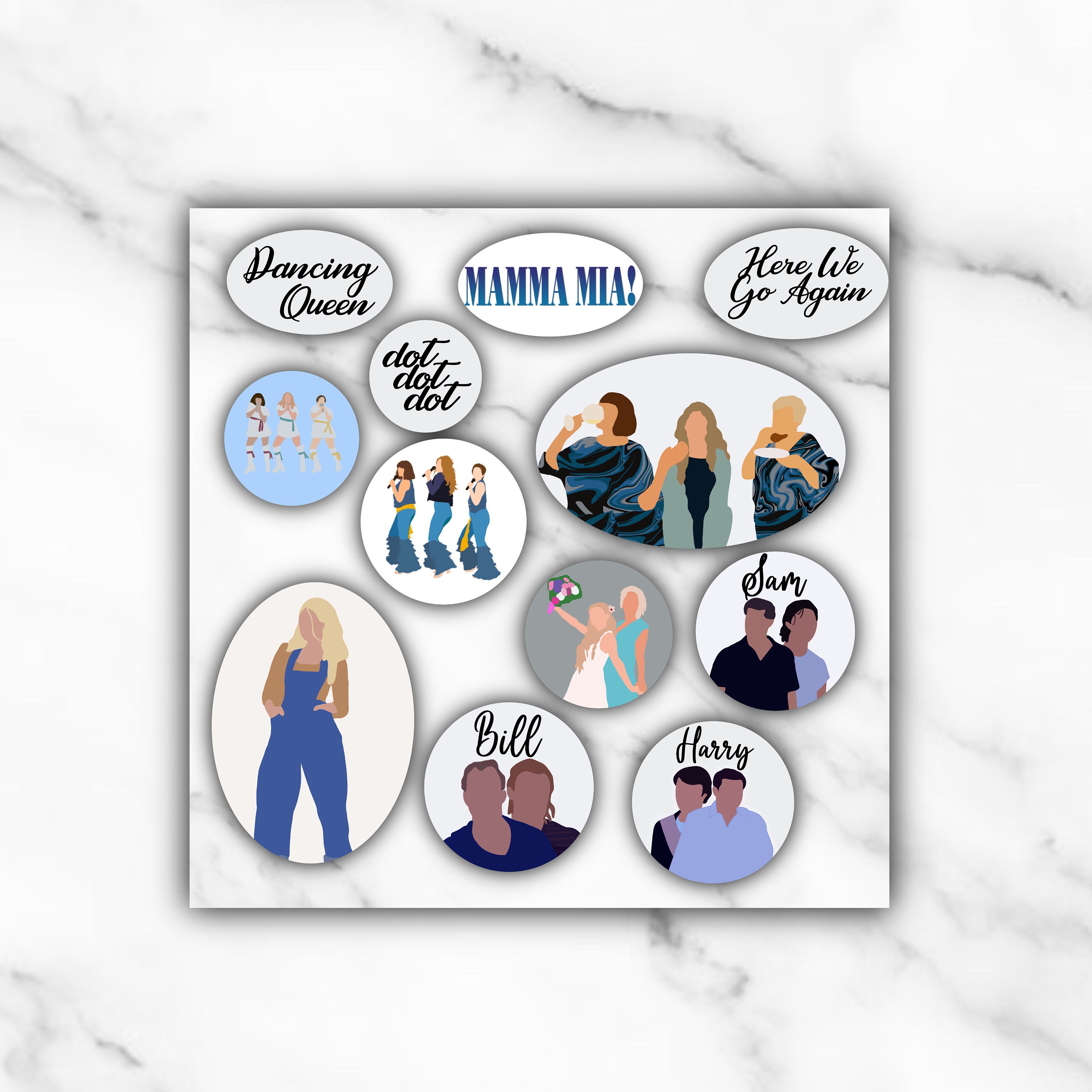 Mamma Mia Sticker Pack Waterproof Sticker For Laptop | Etsy