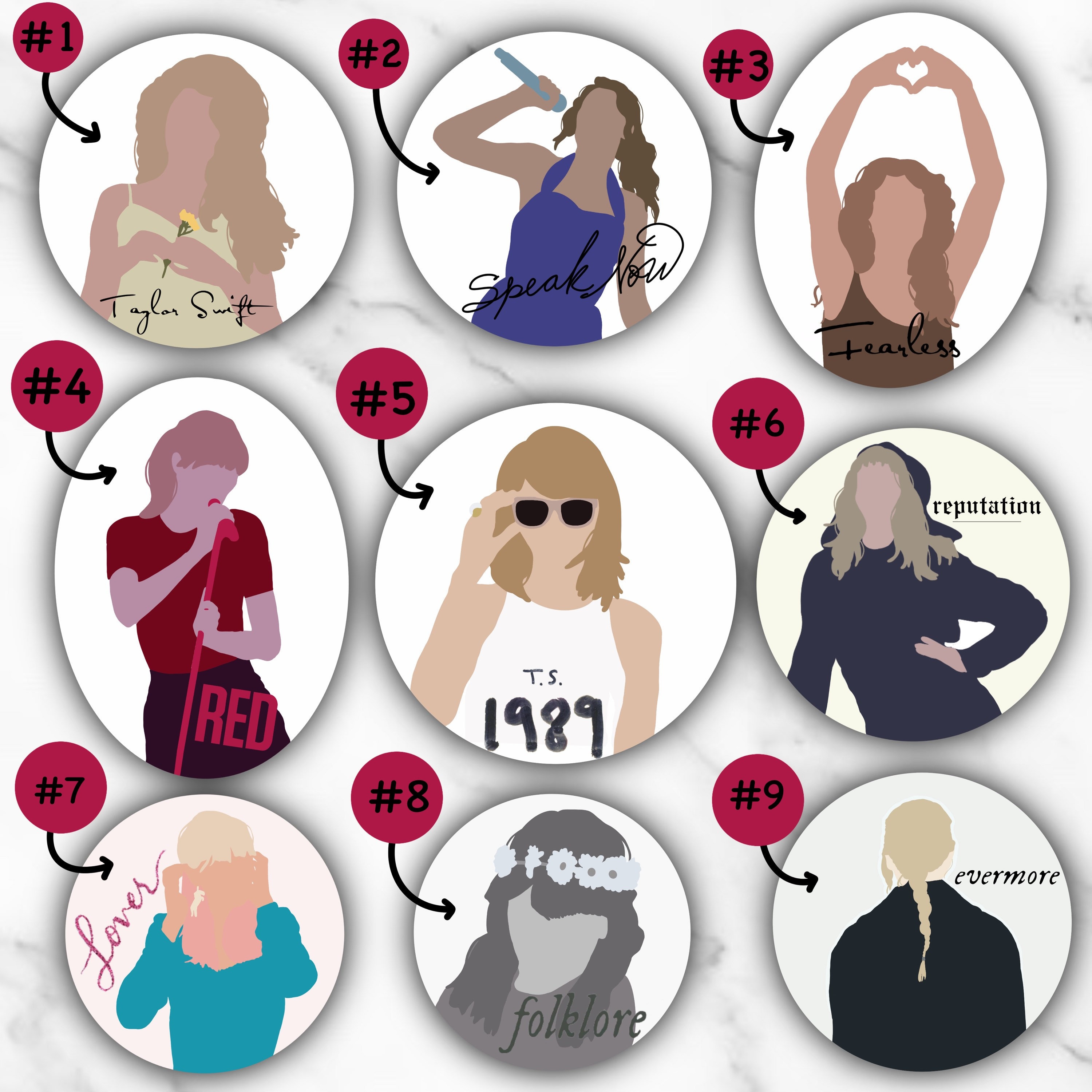 Taylor Swift Sticker Pack Waterproof Sticker For Laptop Etsy