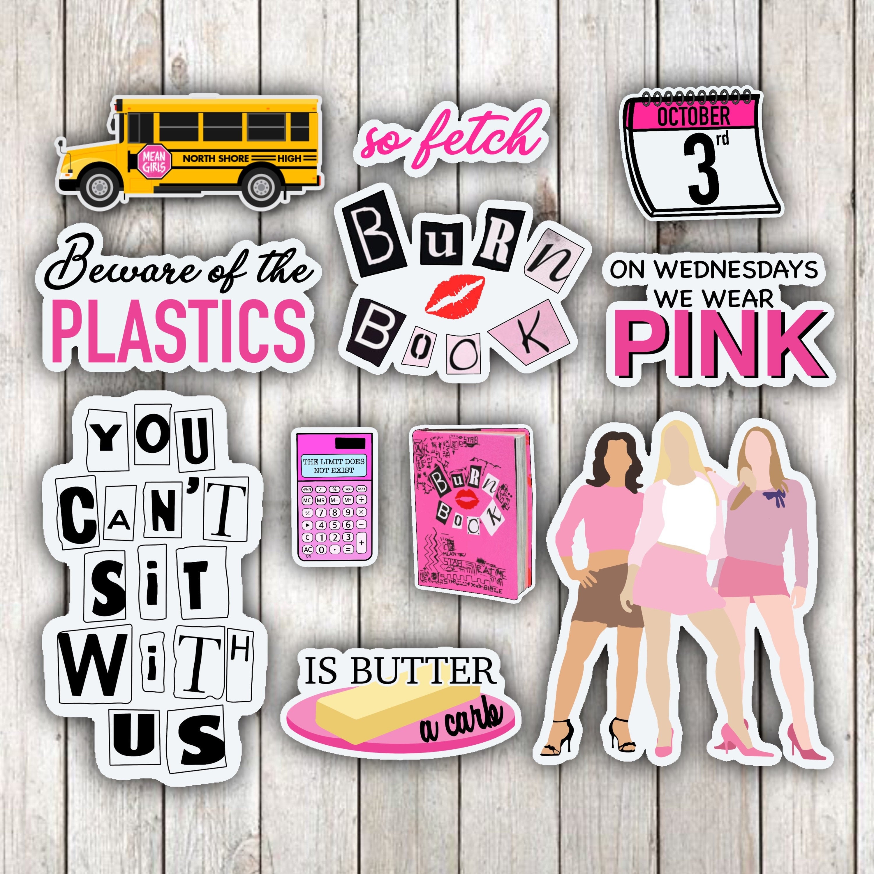 Mean Girls Sticker Pack Waterproof Sticker For Laptop Etsy