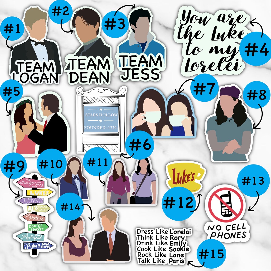 Gilmore Girls Sticker Pack Waterproof Sticker For Laptop | Etsy