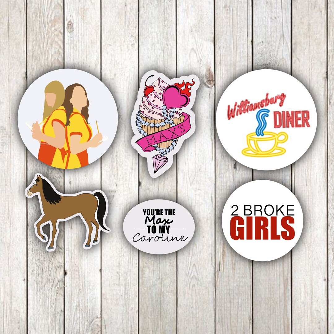 2 Broke Girls Digital Stickers for Laptop, Water Bottle, Notebooks and ...