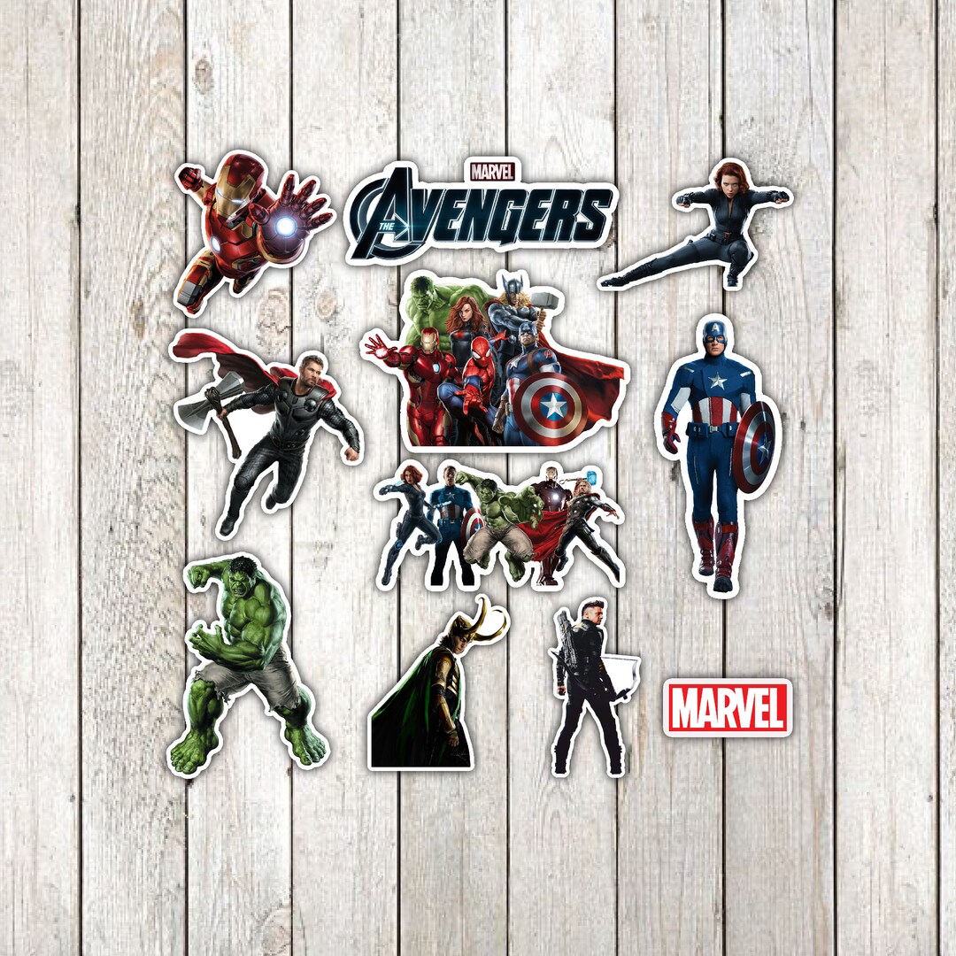 Avengers Digital Stickers for Laptop, Water Bottle, Notebooks and More ...