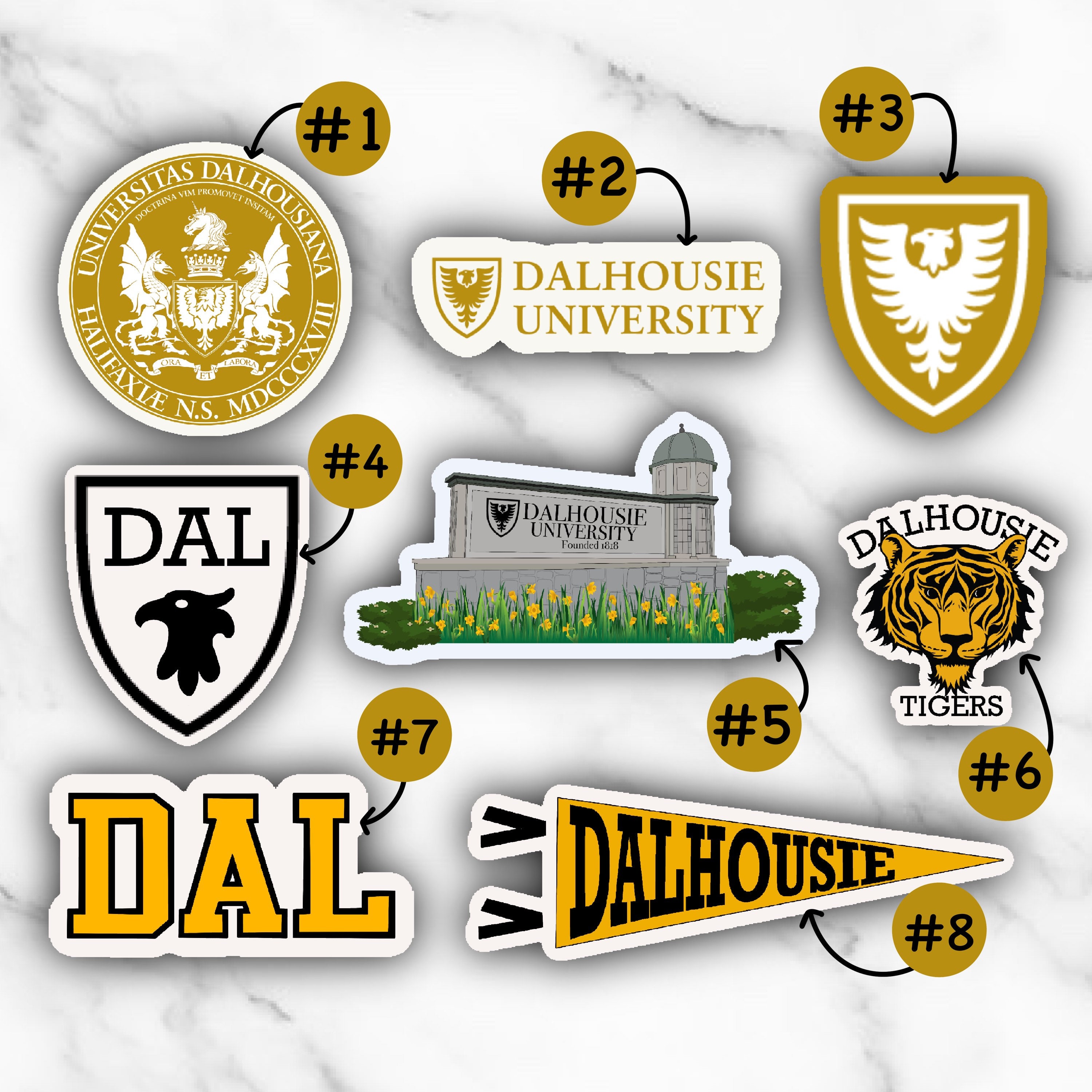 Dalhousie University Sticker Pack Waterproof Sticker for - Etsy Canada