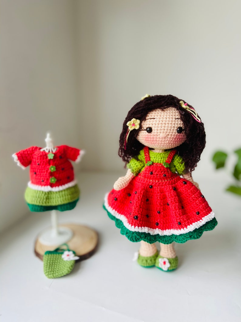 The Watermelon Doll Crochet DPF Pattern Amigurumi Amigurumi - Etsy
