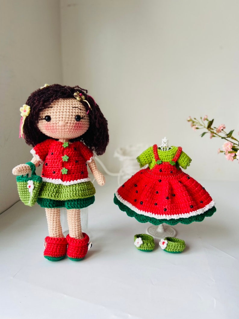 The Watermelon Doll Crochet DPF Pattern Amigurumi Amigurumi - Etsy