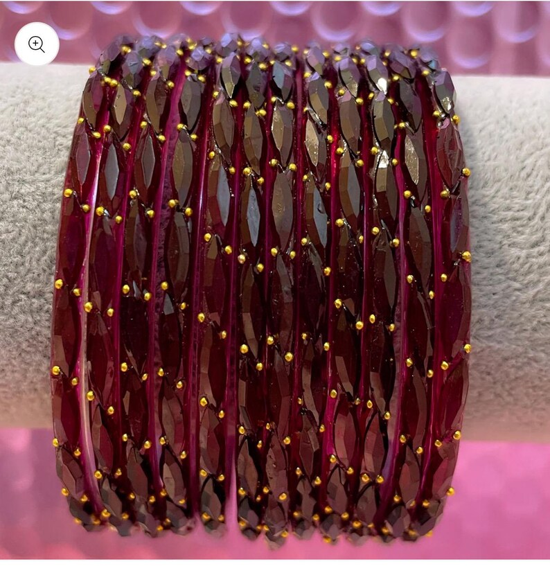 12 Raindrop Glass Bangles With Gold Detailing – Indian Wedding ...