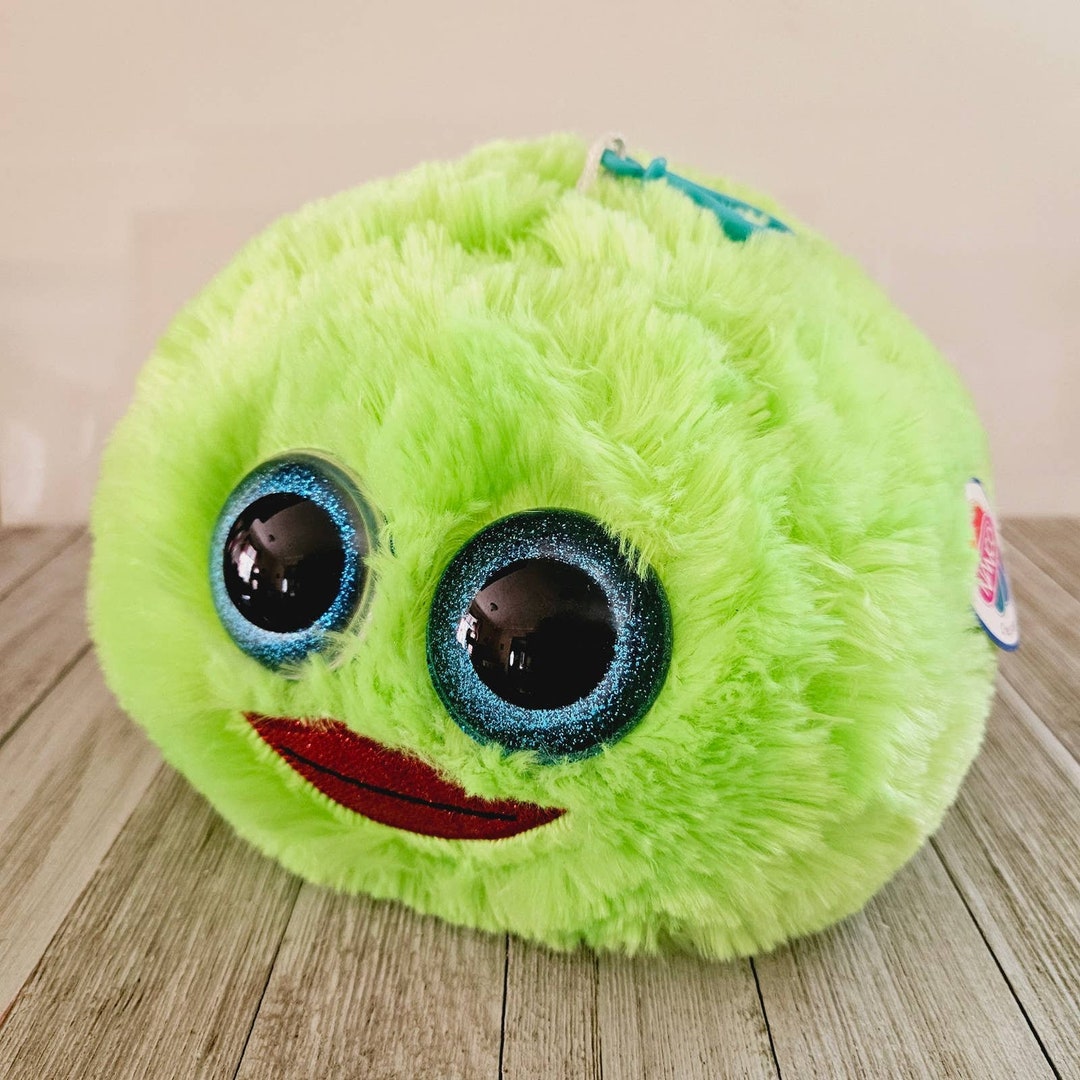 Nanco 68 Neon Green Round Ball Large Blue Eyed Plushie Stuffed Animal ...