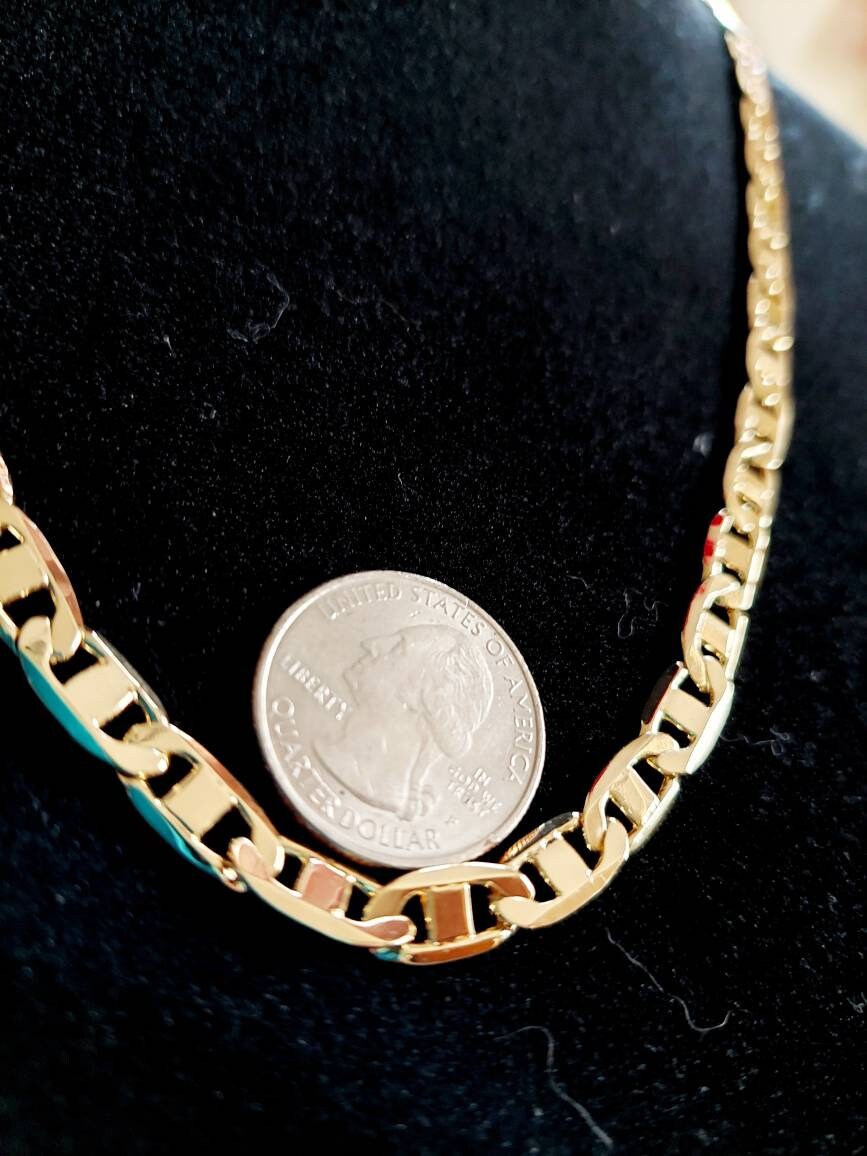 22 Gold Paperclip Heavy Chain Link Necklace. New. Opened Only for ...