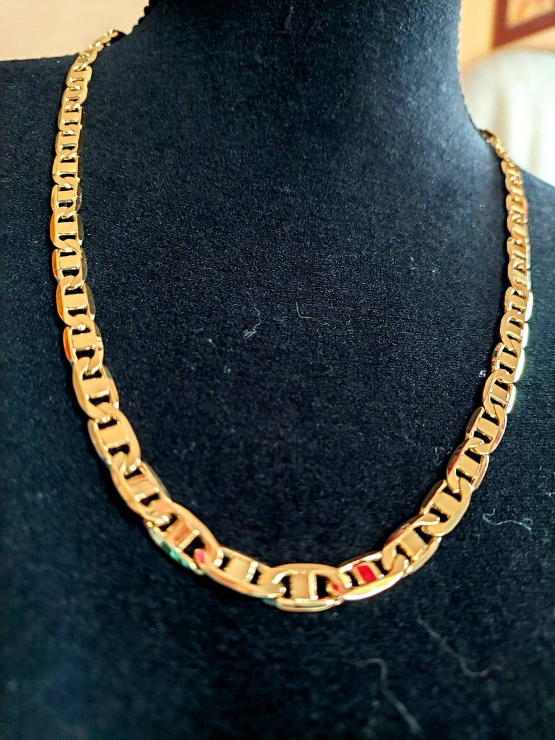 22 Gold Paperclip Heavy Chain Link Necklace. New. Opened Only for ...