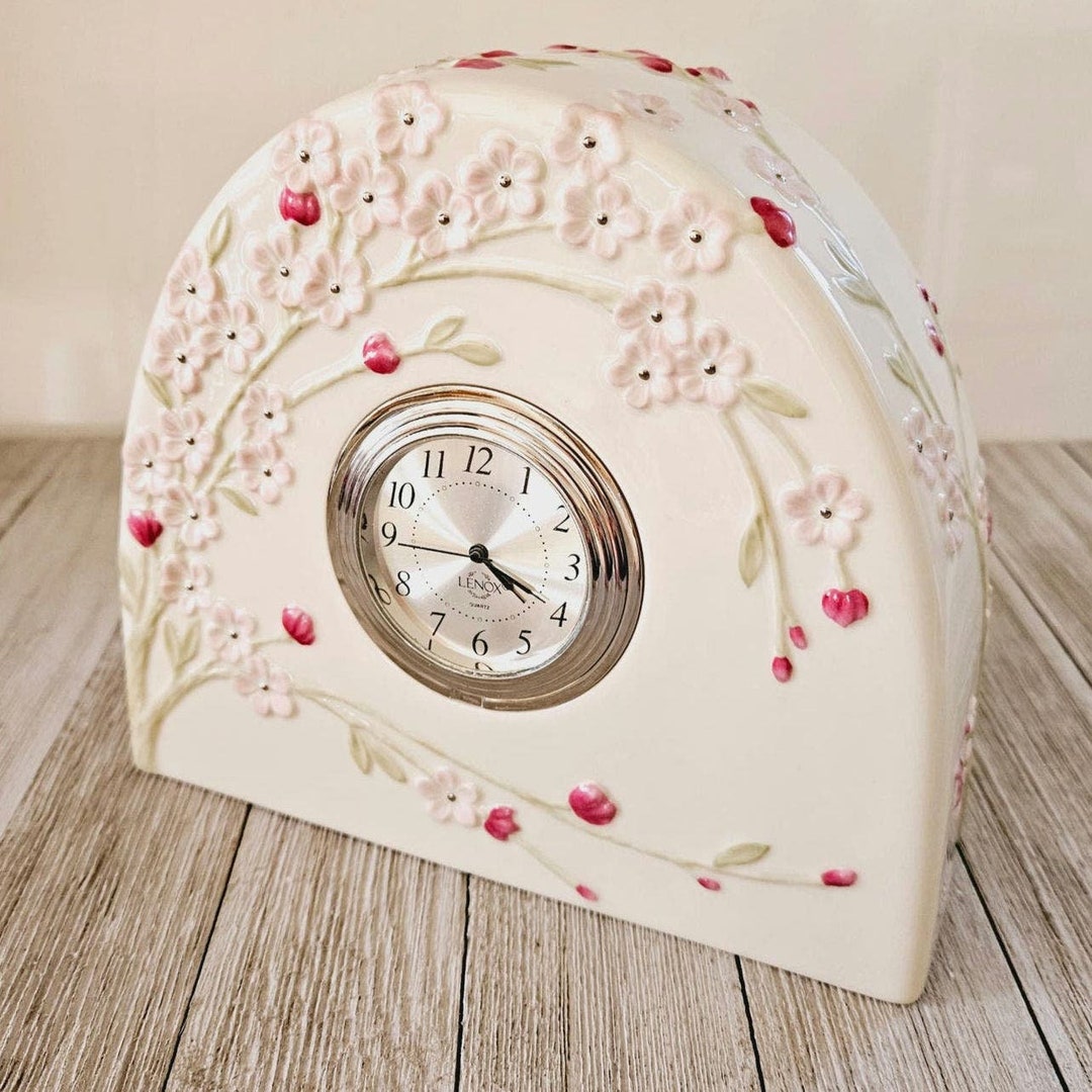 6.562.5 Lenox Porcelain Cherry Blossom Shelf Mantel Quartz Silver ...