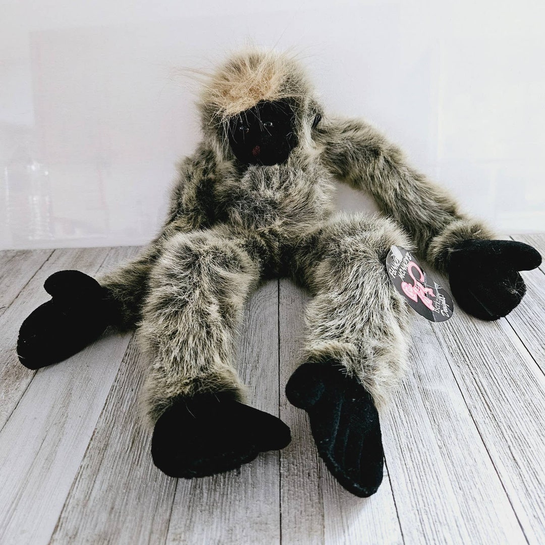 20" Super Sam Lemur Monkey Long Armed Legged Black Beige Long-haired ...