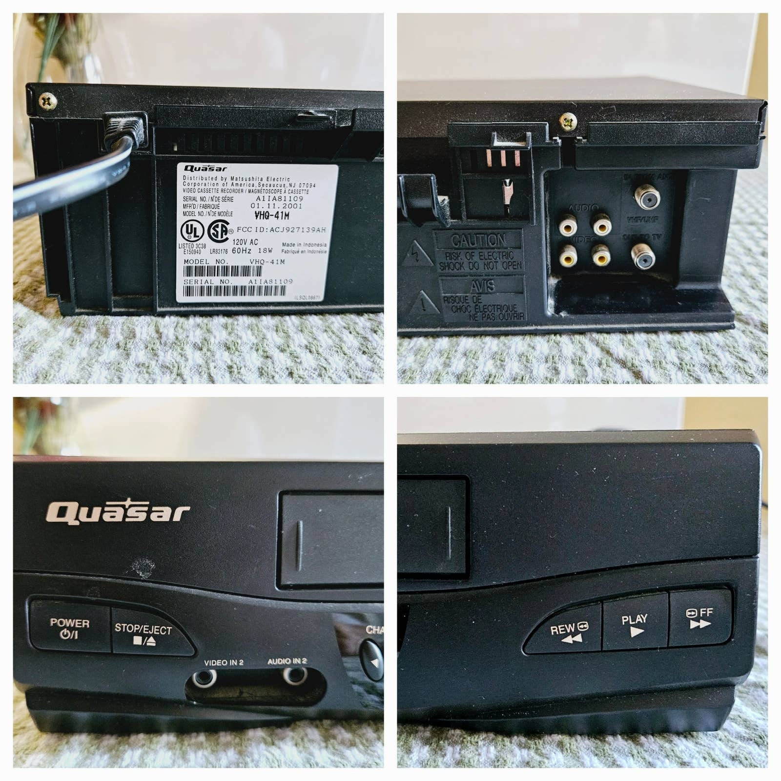 Quasar 4 Head Omnivision VCR VHS Player/recorder With - Etsy