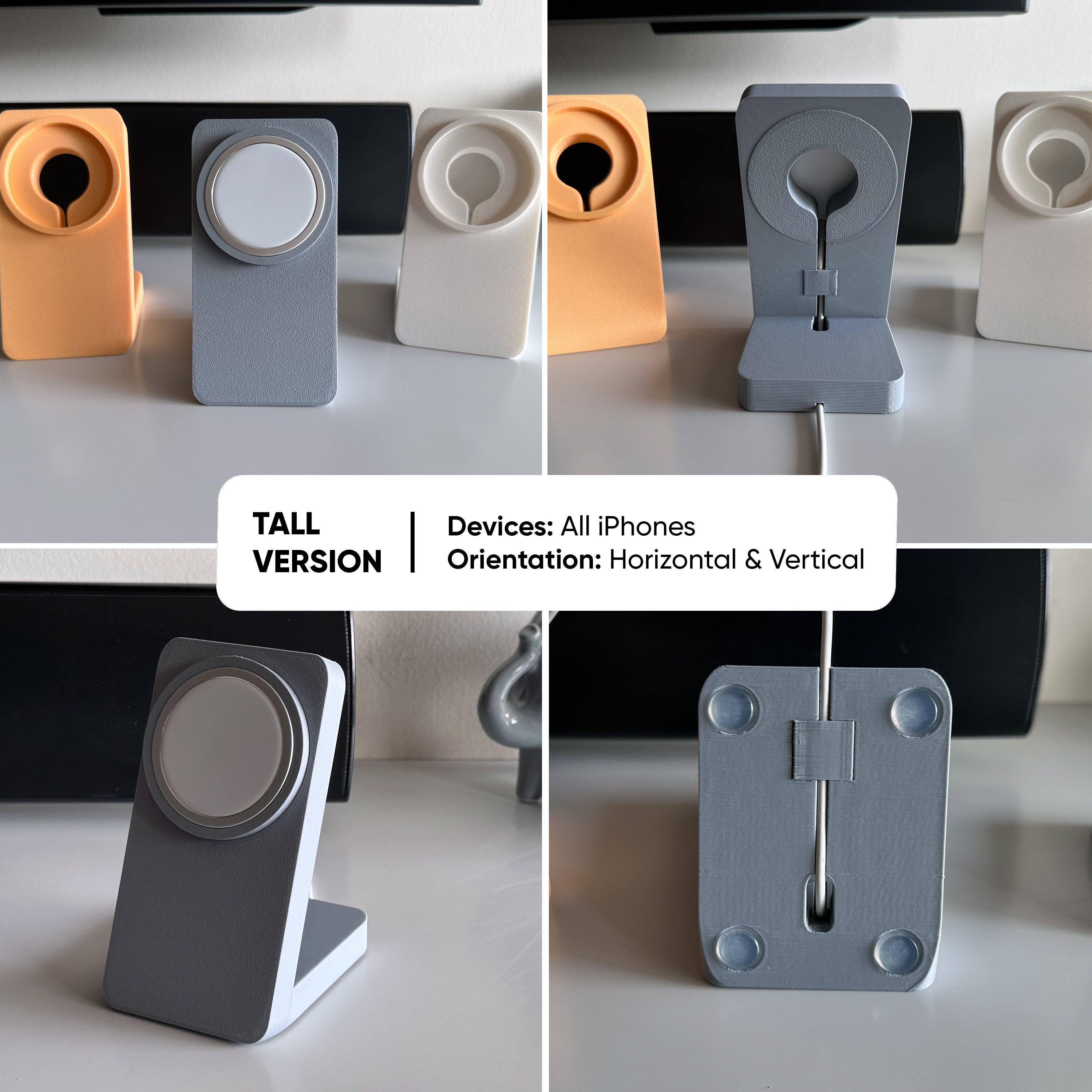 Apple Magsafe Charger Standby Mode Stand ios 17 for iPhone Short & Tall ...