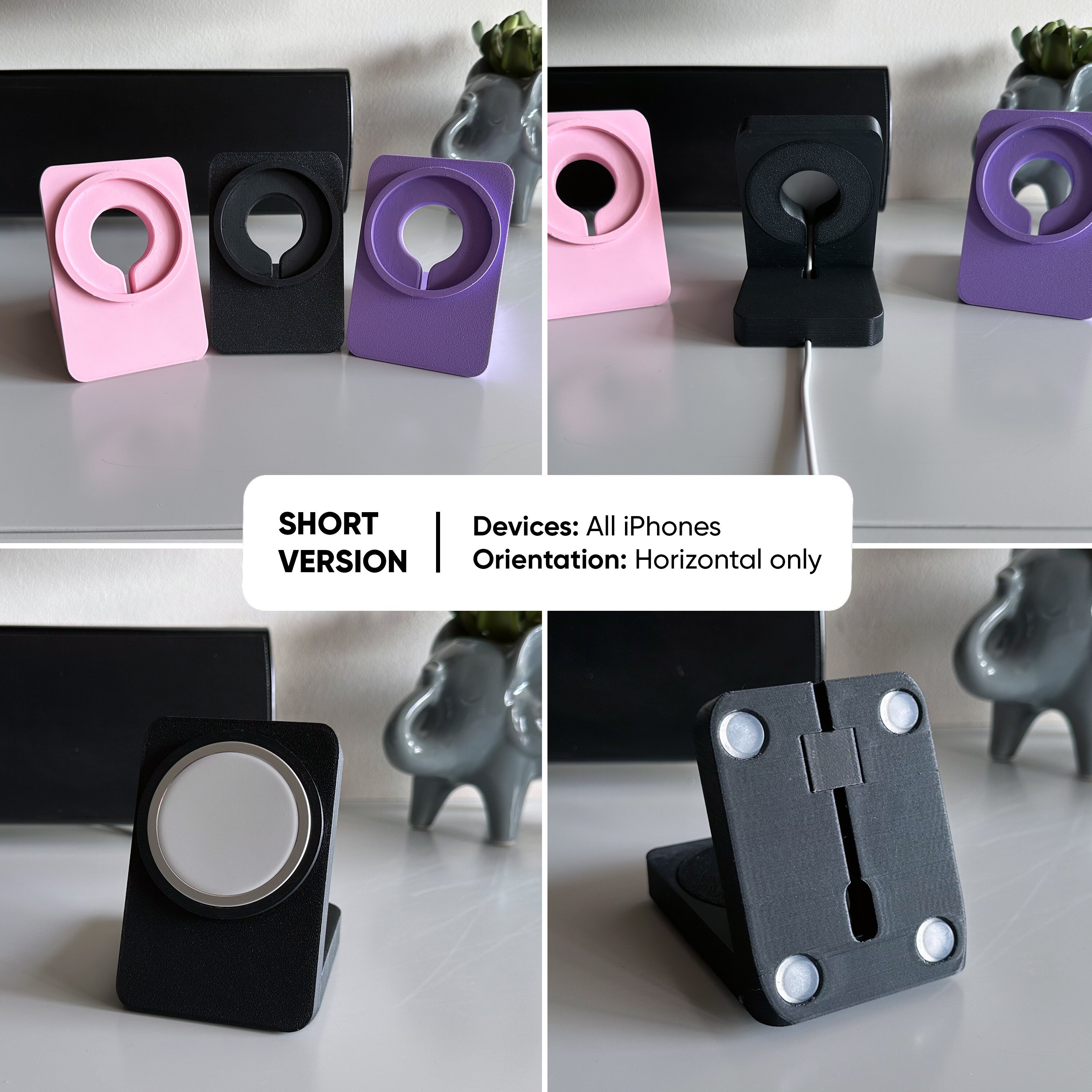 Apple Magsafe Charger Standby Mode Stand ios 17 for iPhone Short & Tall ...