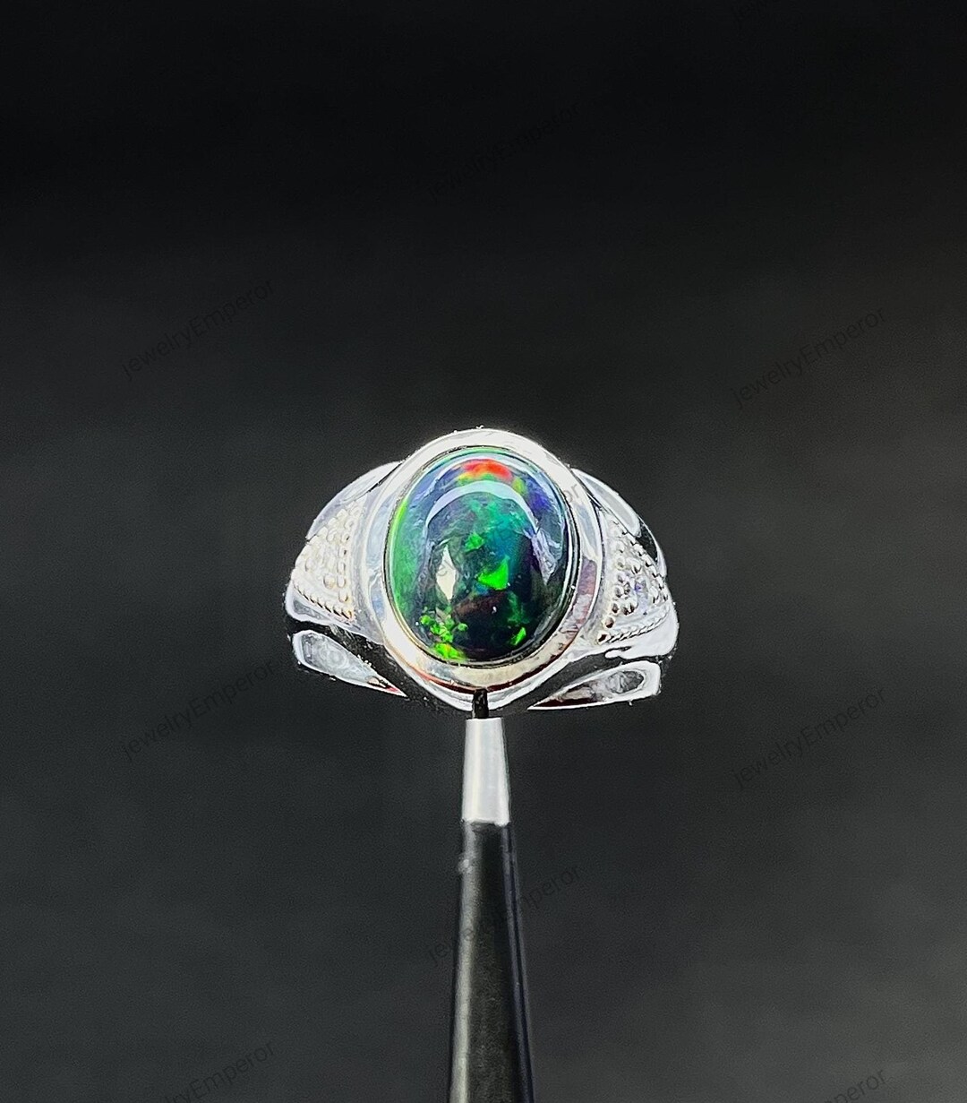 Natural Black Opal 925 Silver Ring: Engagement Promise Ring - Etsy