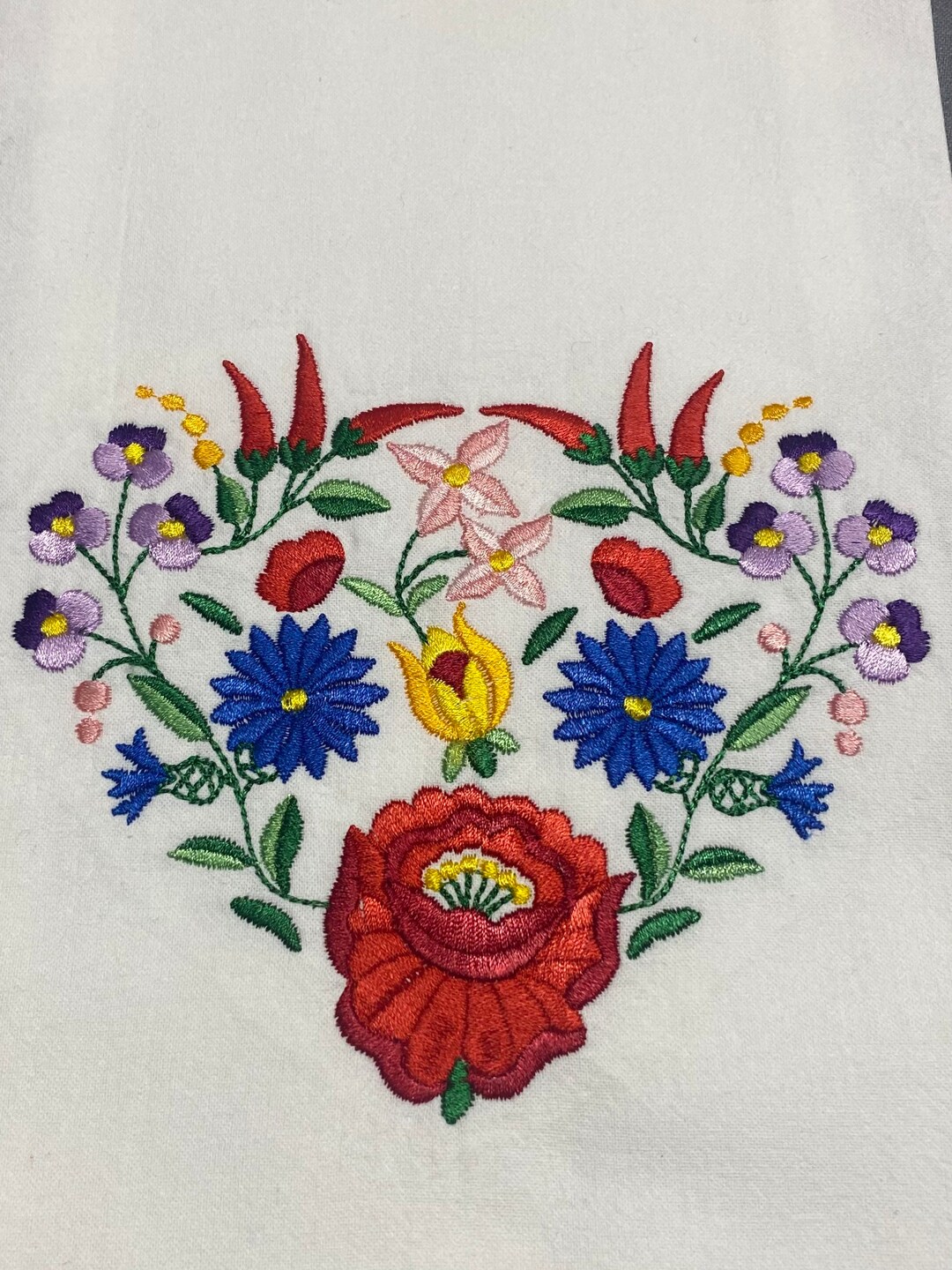 Hungarian Embroidery - Kalocsai in a Heart Shape - Kalocsai Minta Szív ...