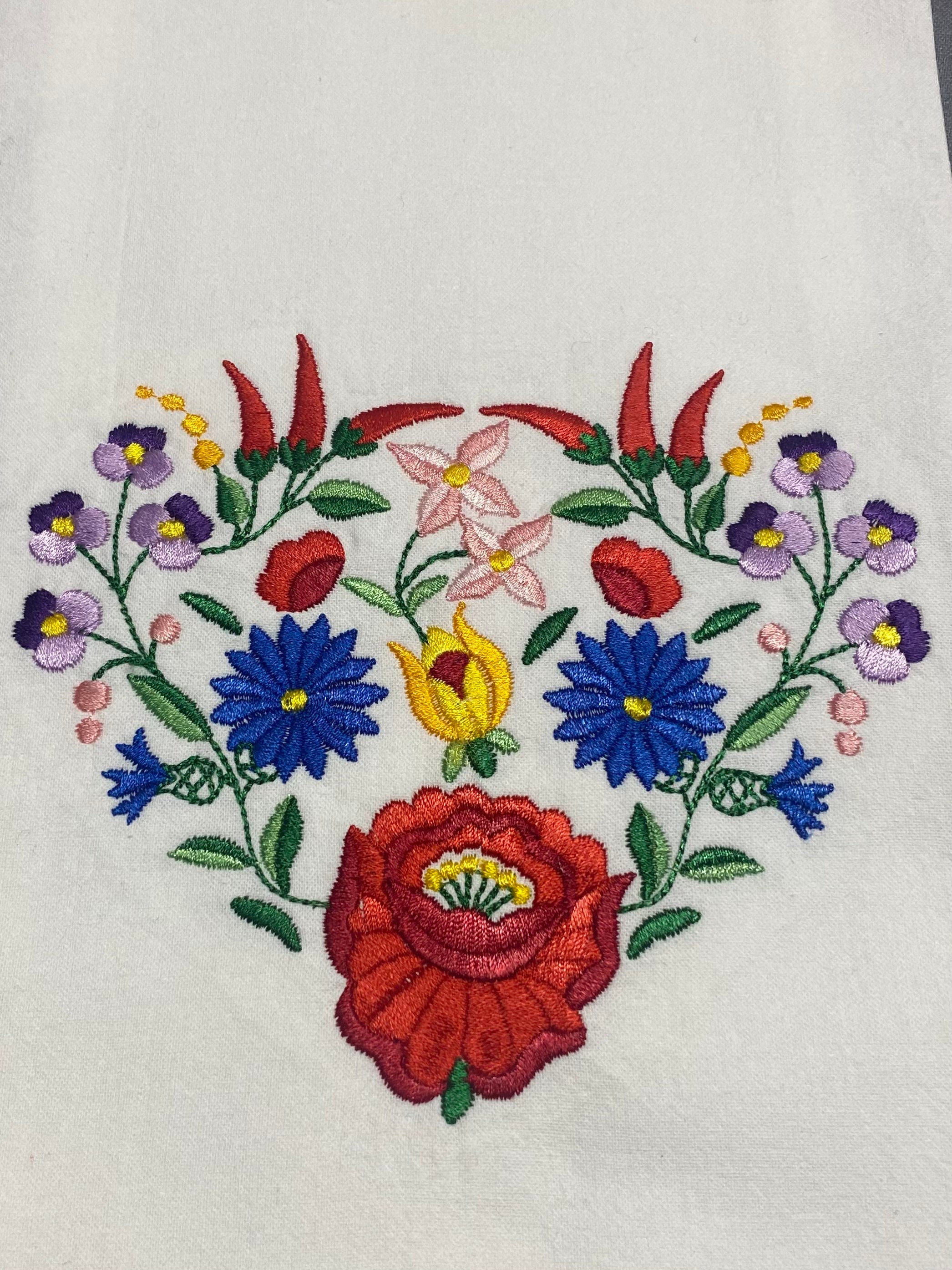 Hungarian Embroidery Kalocsai in a Heart Shape Kalocsai Minta Szív ...
