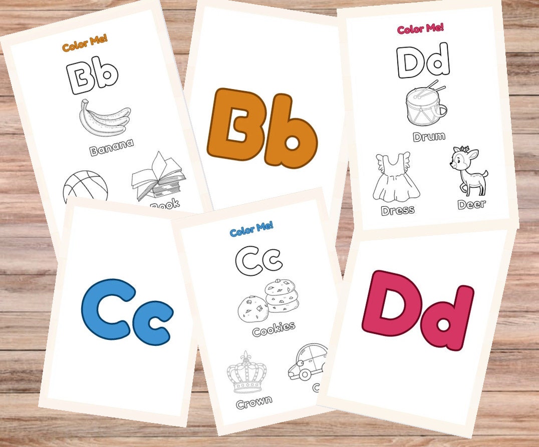 ABC Printable Coloring Pages - Etsy