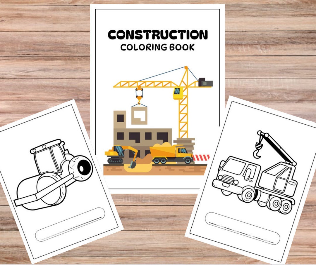 Printable Construction Coloring Pages - Etsy