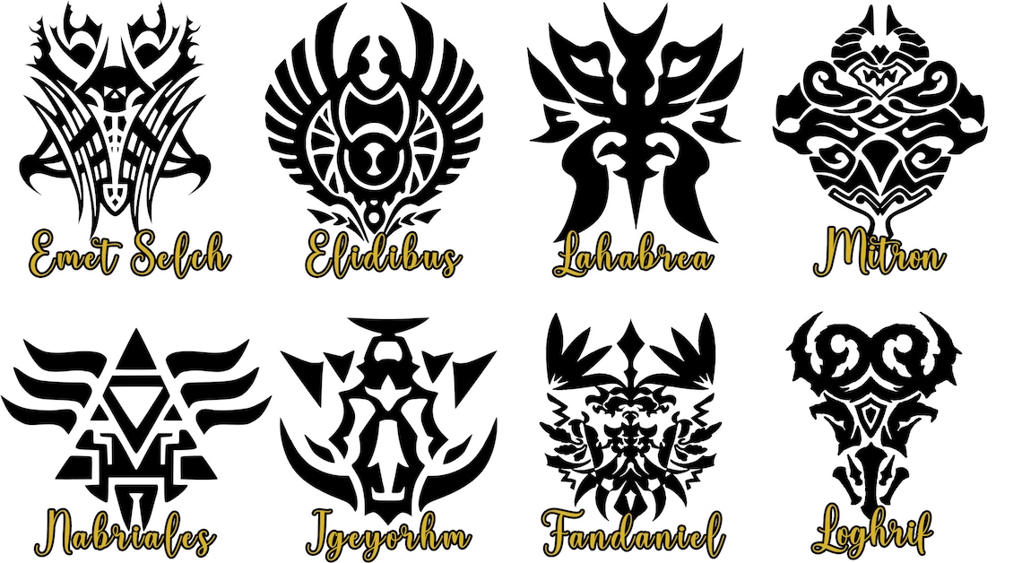 Speciality Colors Set of all 8 Ascian Inspired Glyphs | Etsy