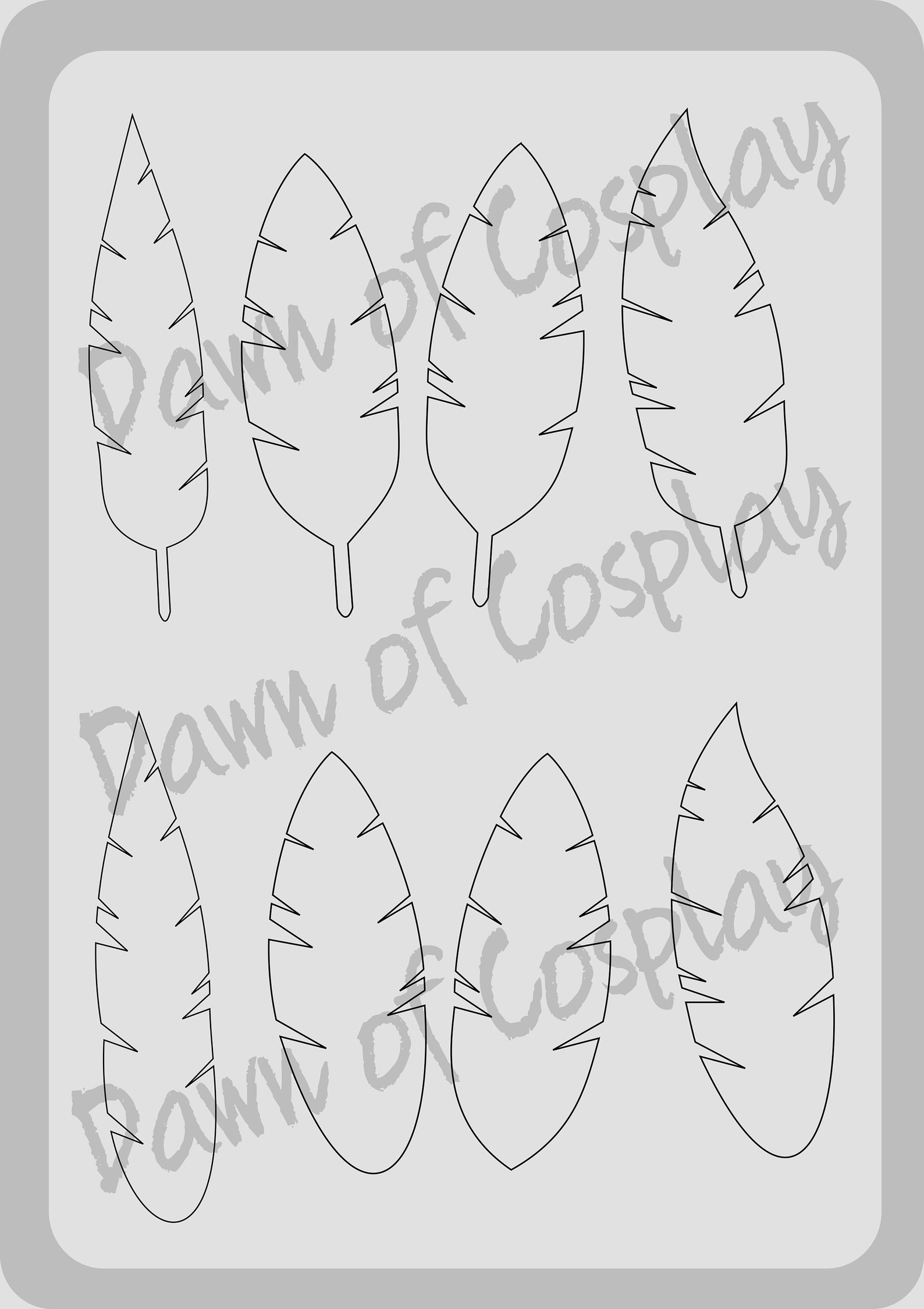 Feathers Template Svg Png - Etsy