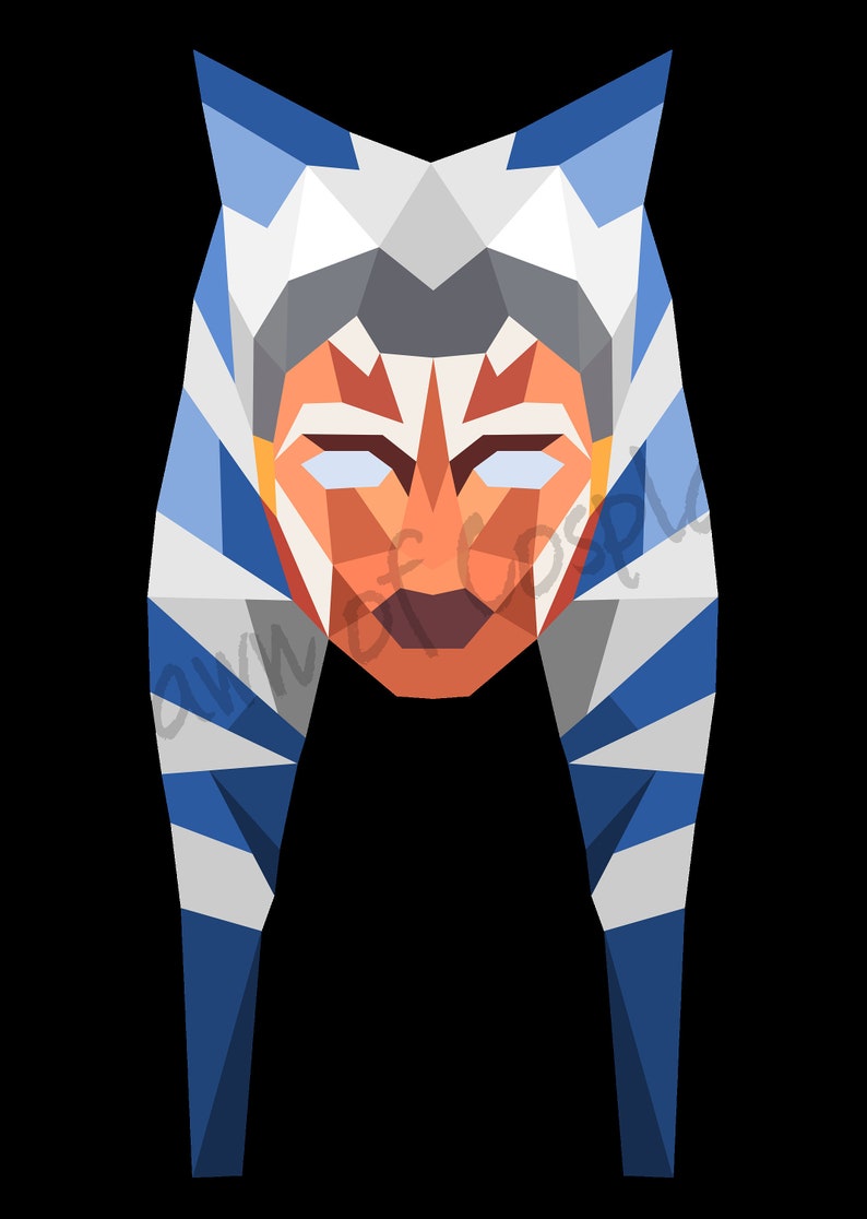 Ahsoka Tano Geometric Poly Svg Png - Etsy