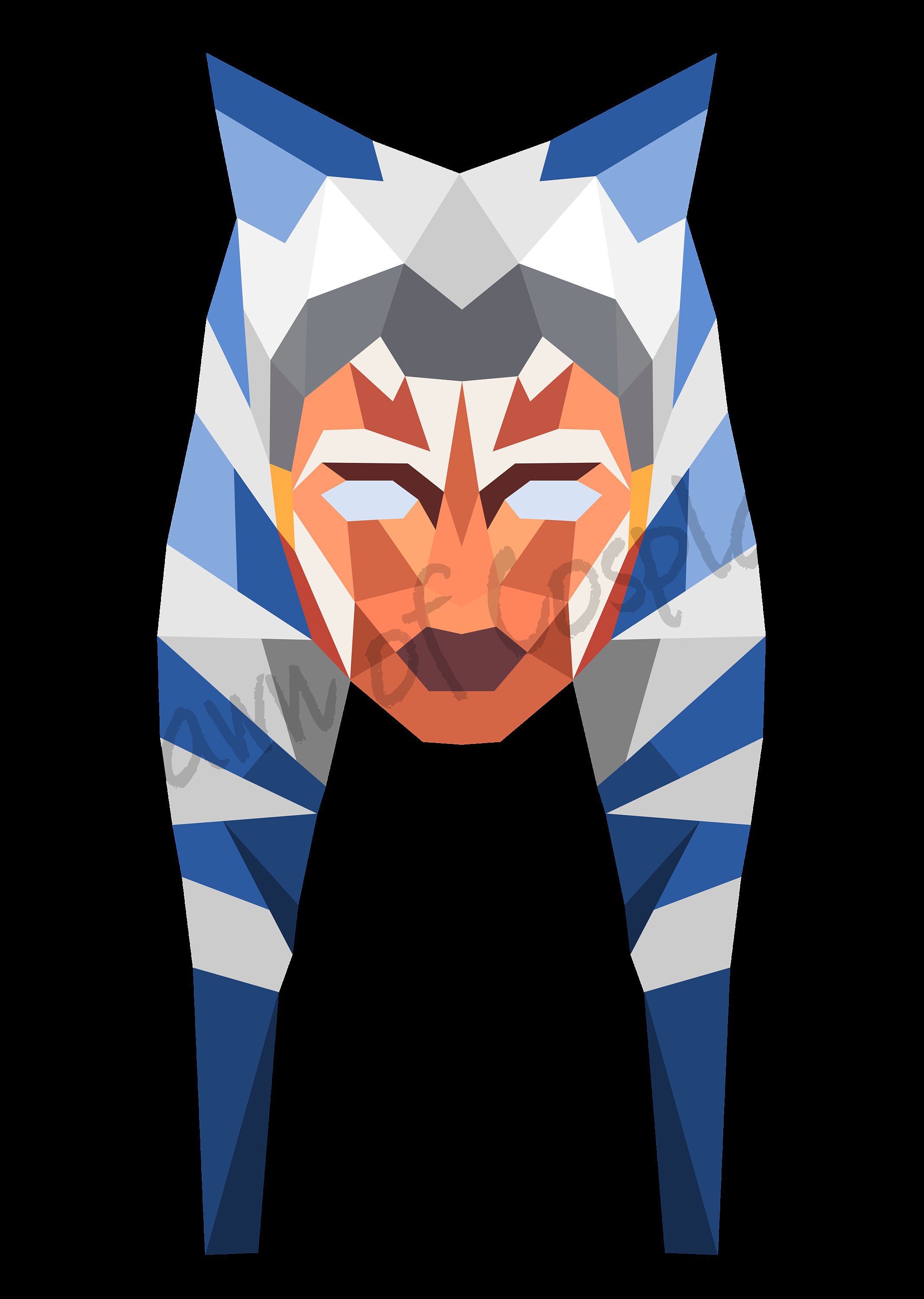 Ahsoka Tano Geometric Poly Svg Png - Etsy Sweden