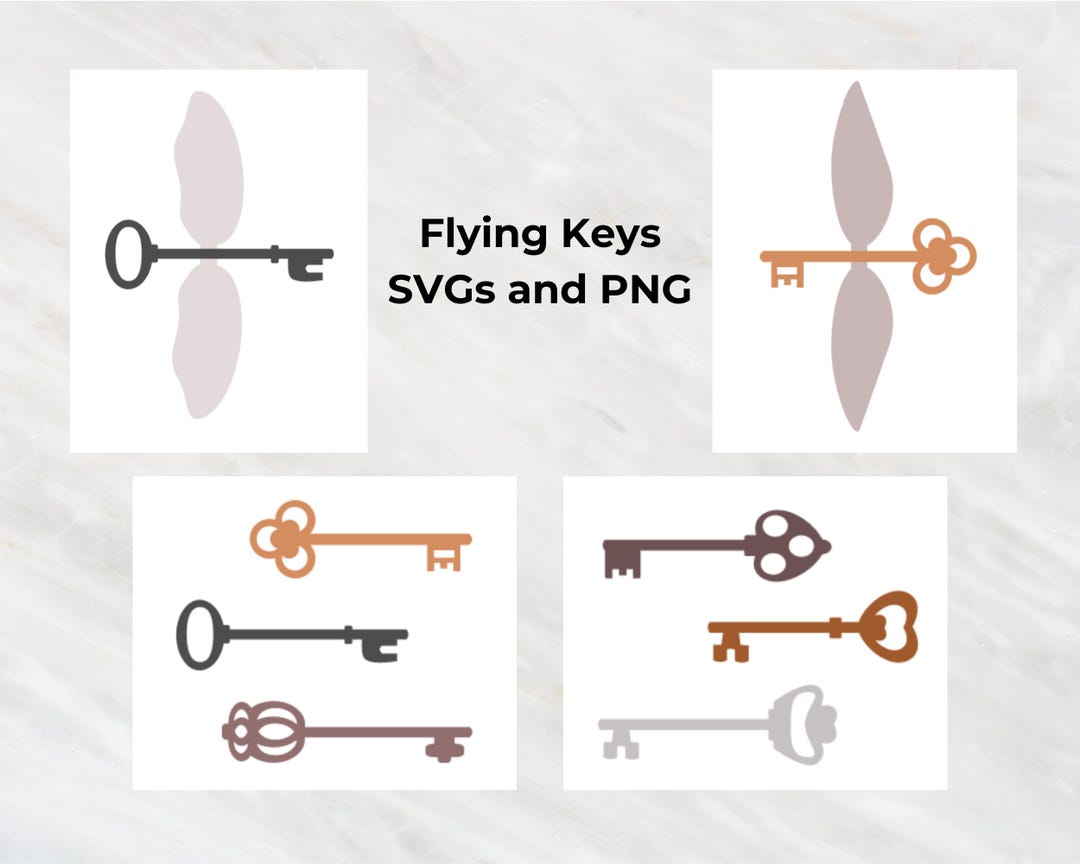 Flying Keys, Hanging Keys, Winged Keys, Wizard Keys, Svg Png | Cricut ...