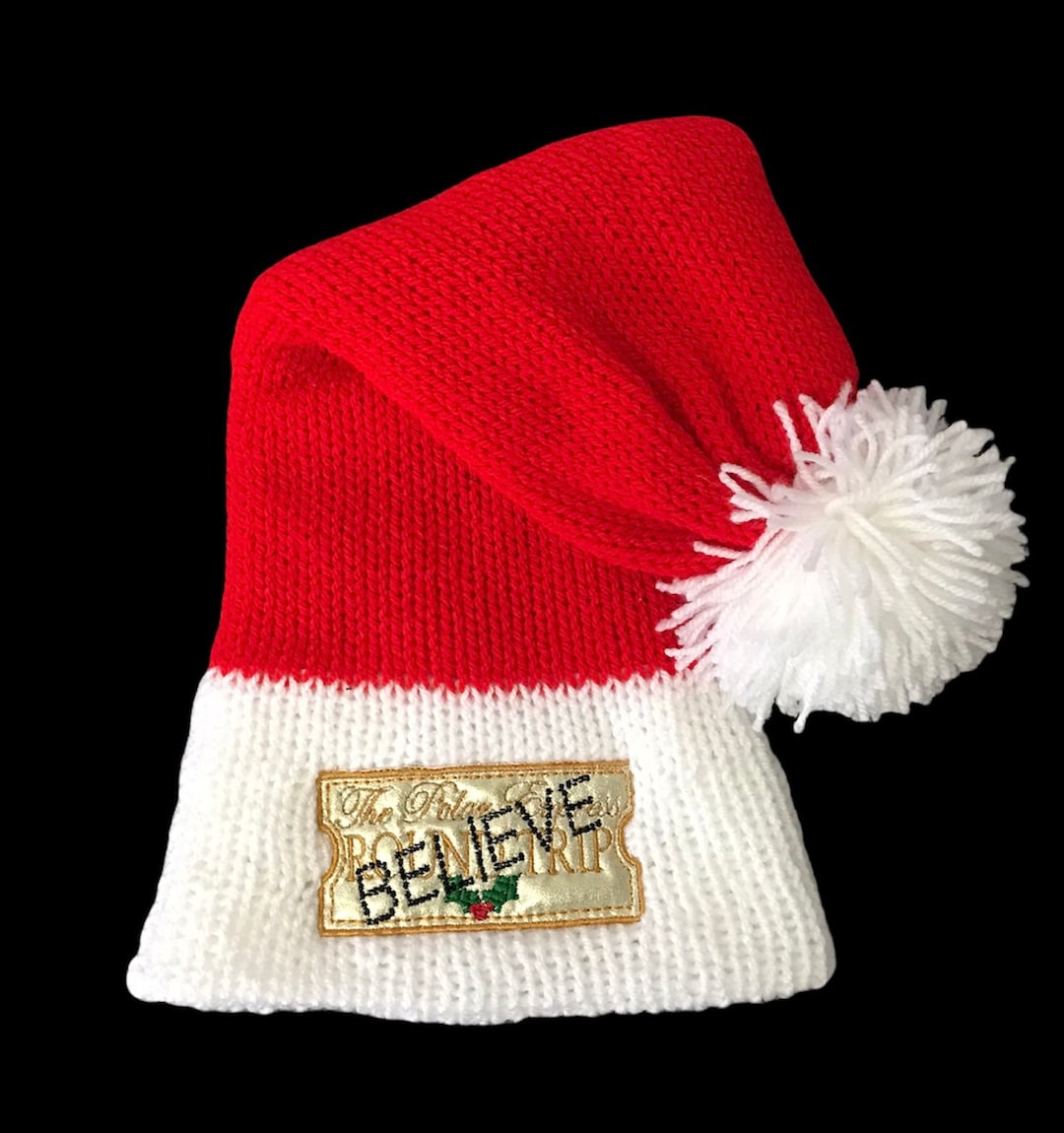 POLAR EXPRESS SANTA Hat With Polar Express Train Ticket Embroidered On ...