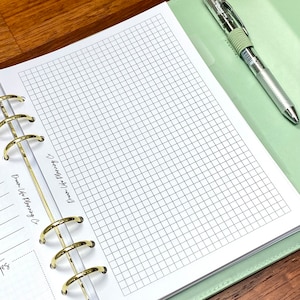 A5 Grid Planner Refill Pages, Grid Insert, Grid Planner Inserts, A5 ...