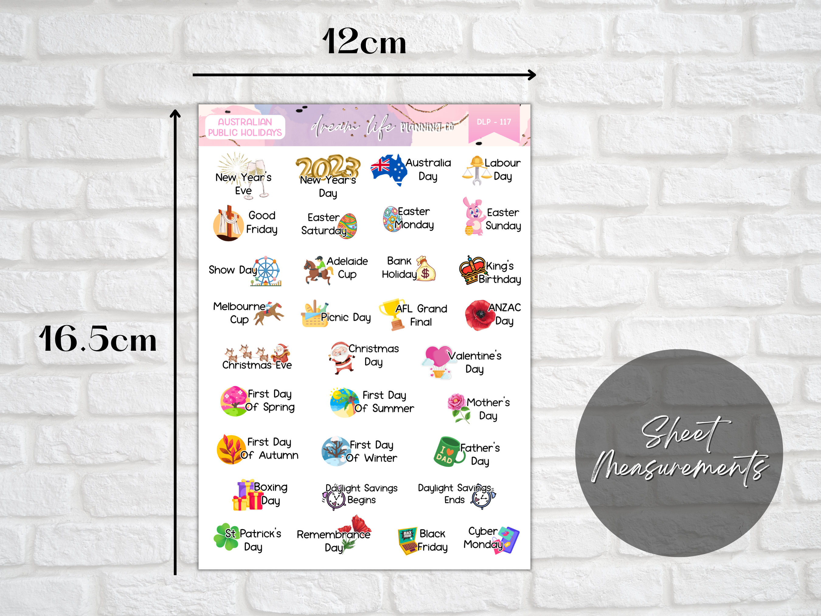 Australian Public Holiday Stickers Calendar Holiday Stickers - Etsy ...