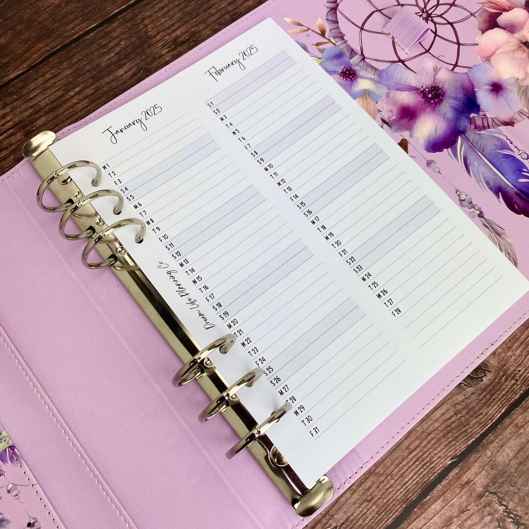 2025 - A5 Vertical Month at A Glance Planner Refill for A5 Planner ...