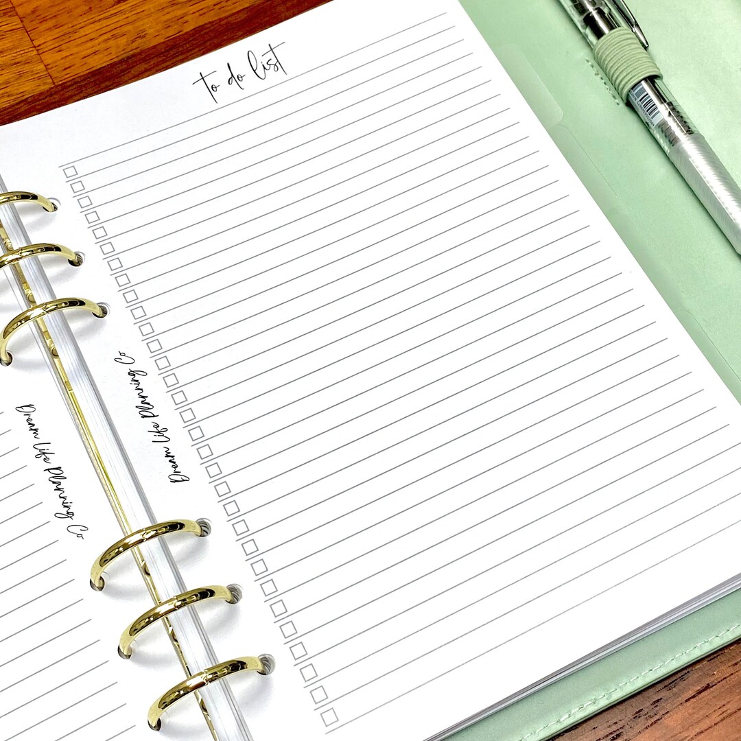 To Do A5 Planner Refill, A5 to Do List Insert, to Do List Planner ...