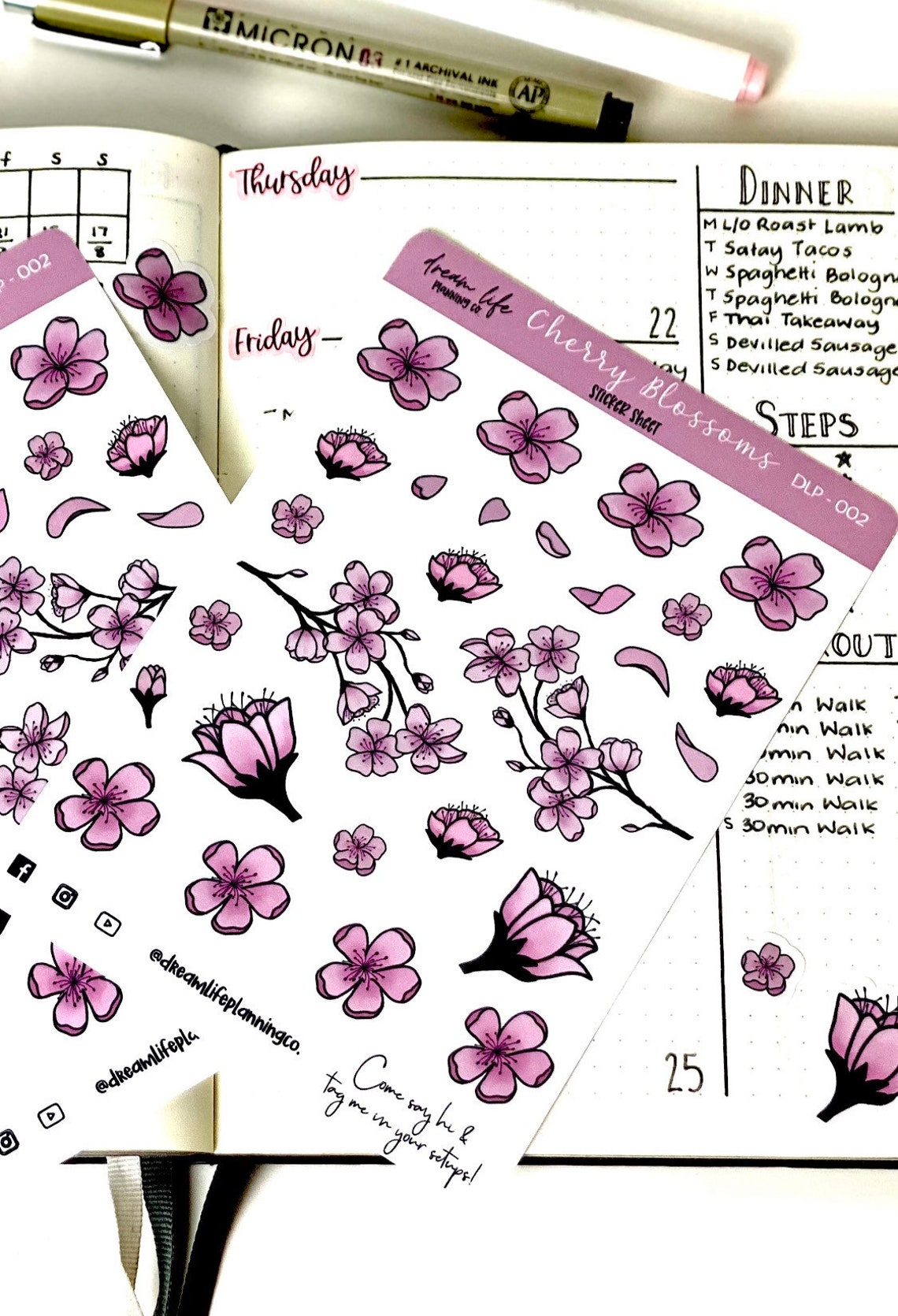 Cherry Blossom Stickers | Cherry Blossoms | Bullet Journal | Planner ...