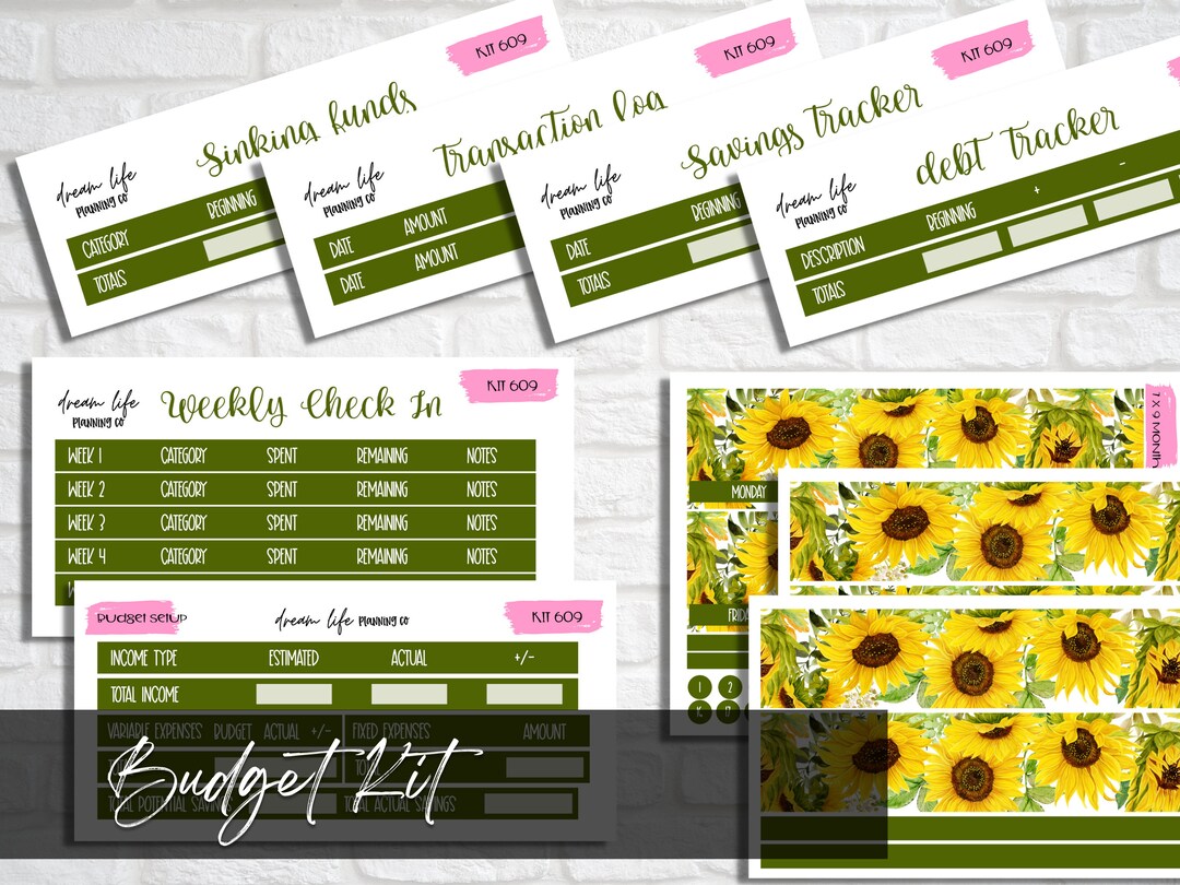 Budget Sticker Kit Monthly Budgeting Kit 7x9 Erin Condren Budget ...