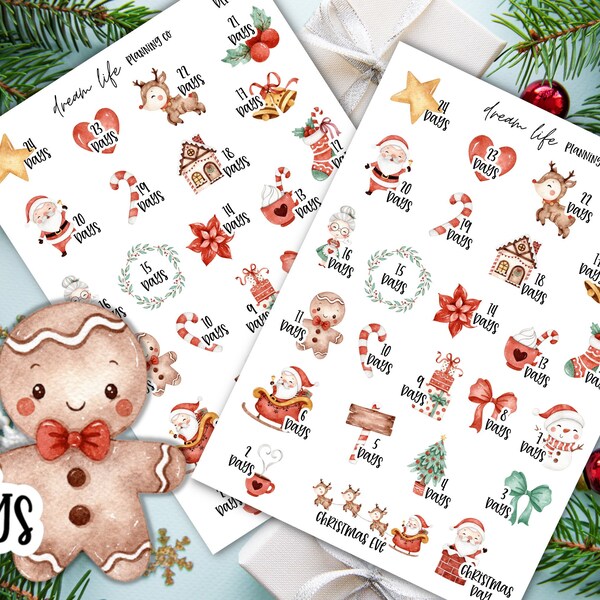 Christmas Countdown Stickers - Etsy