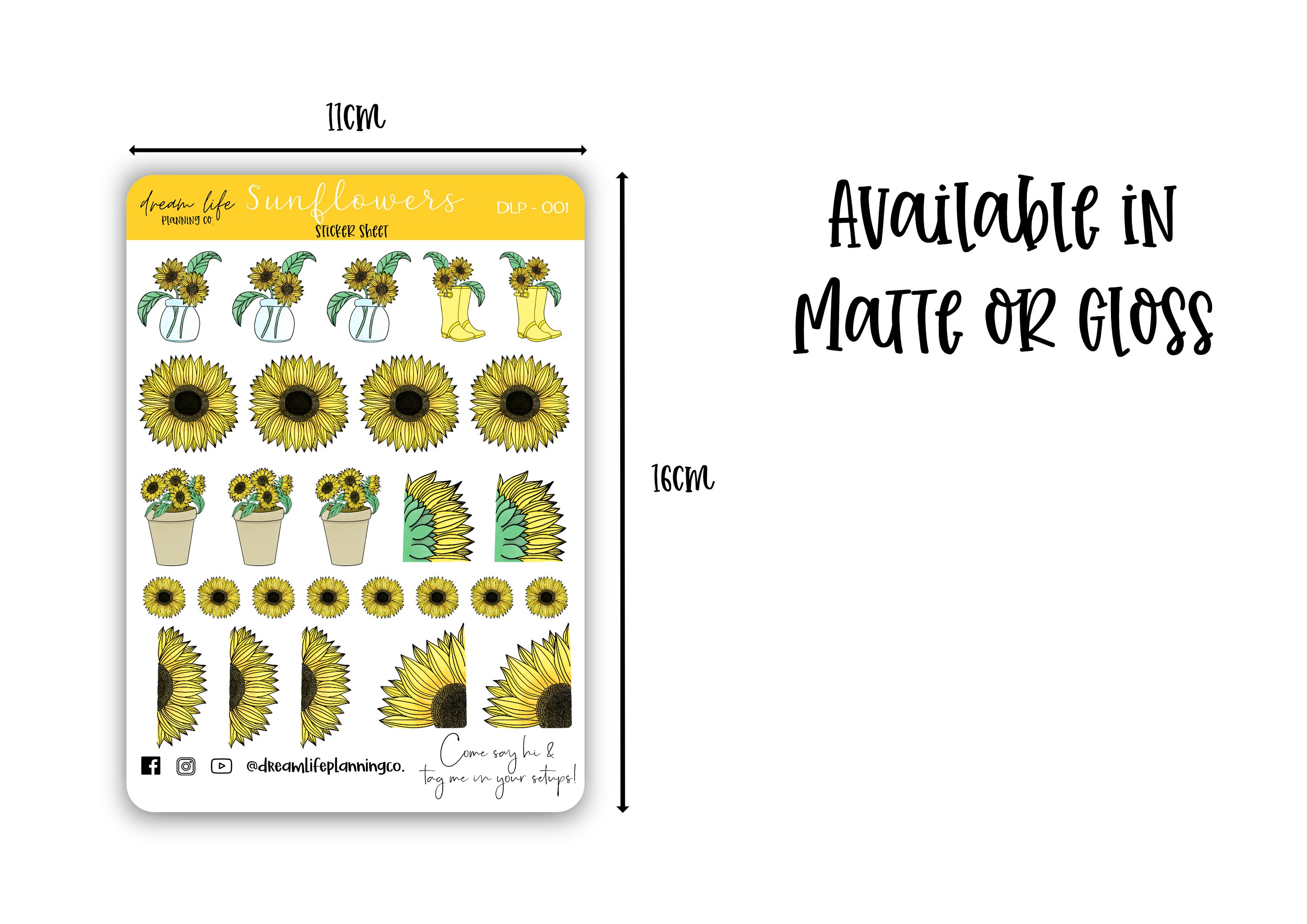 Sunflower Stickers | Sunflowers | Bullet Journal | Planner Stickers ...