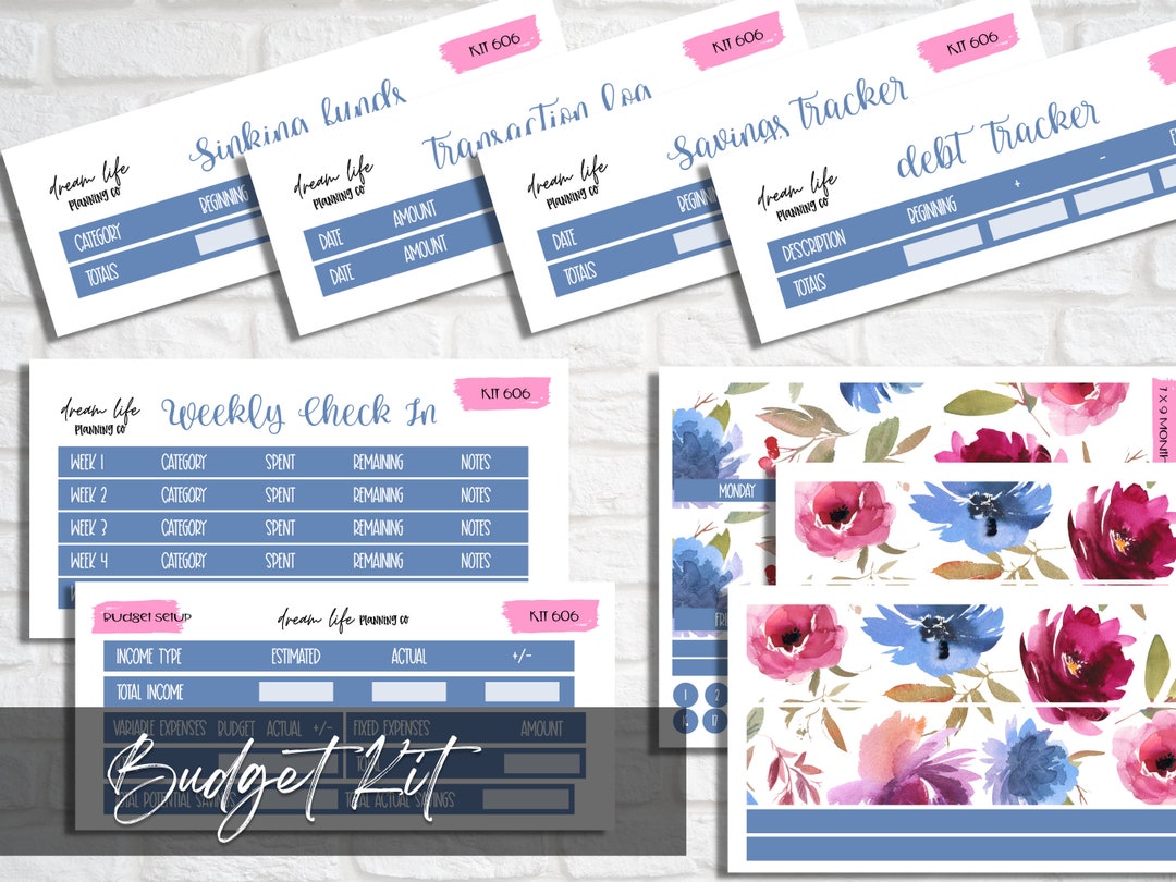 Budgeting Sticker Kit Monthly Budget Planner Kit Erin Condren 7 X 9 ...