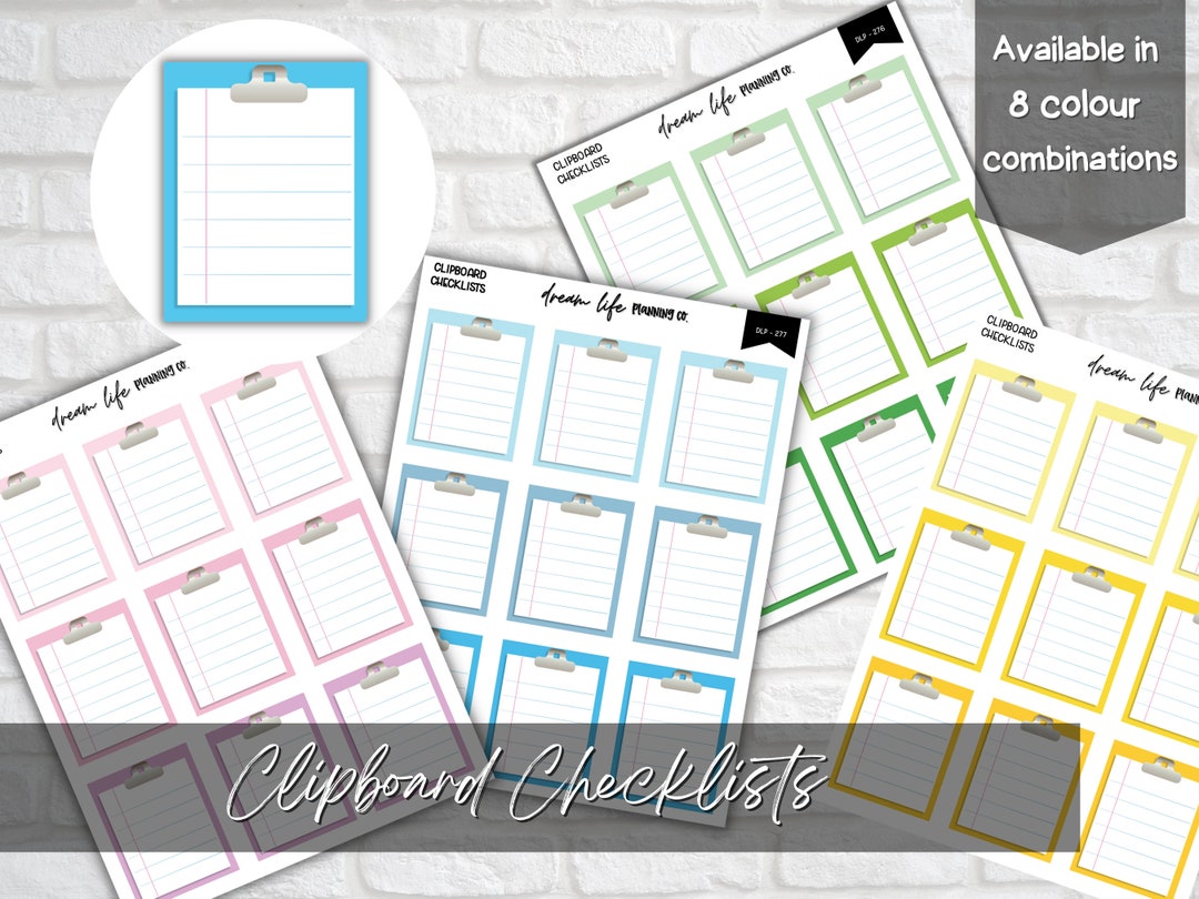 Clipboard Checklist Stickers, to Do List Sticker, Checklist Sticker ...