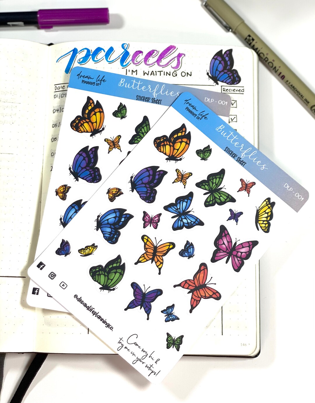 Butterfly Stickers Butterflies Bullet Journal Planner Stickers Cute ...