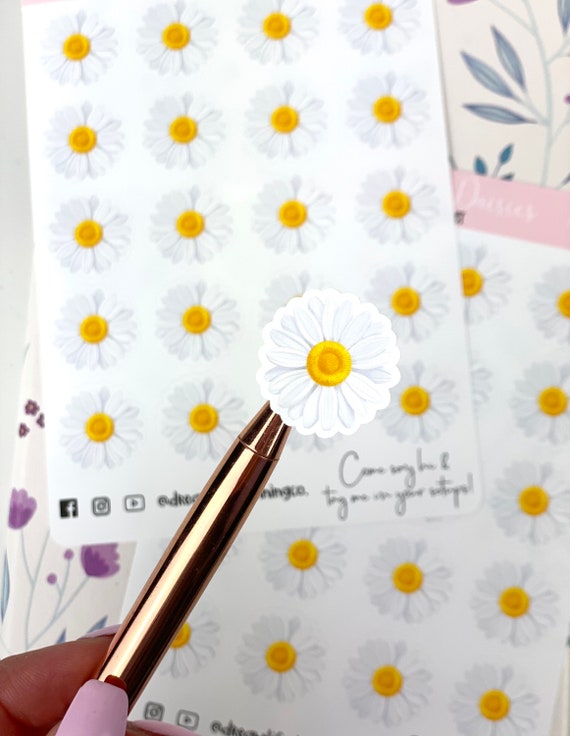 White Daisy Stickers Daises Bullet Journal Planner - Etsy