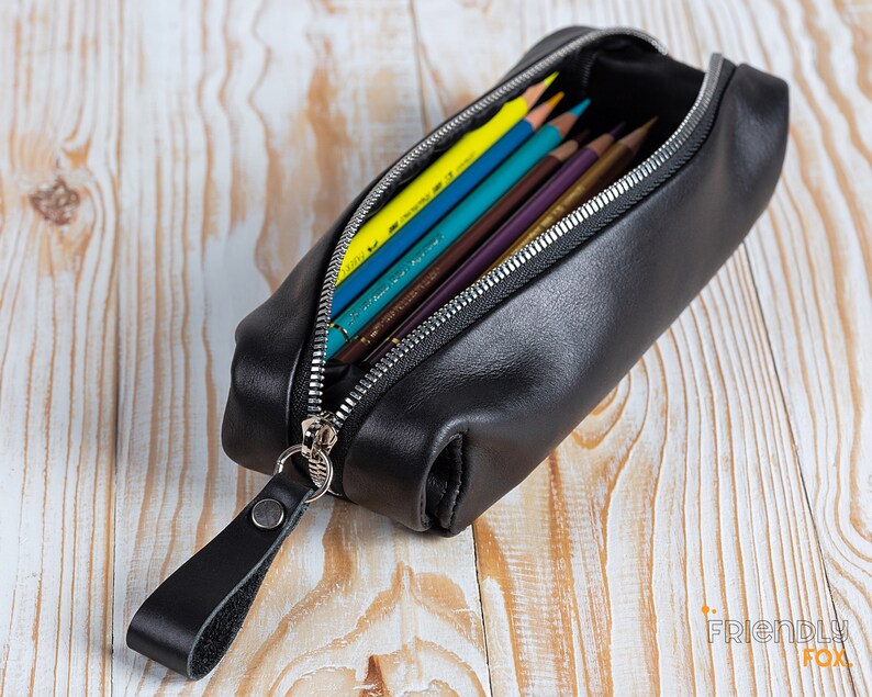 Pencil Case for School Luxury Retro Genuine Leather Big - Etsy